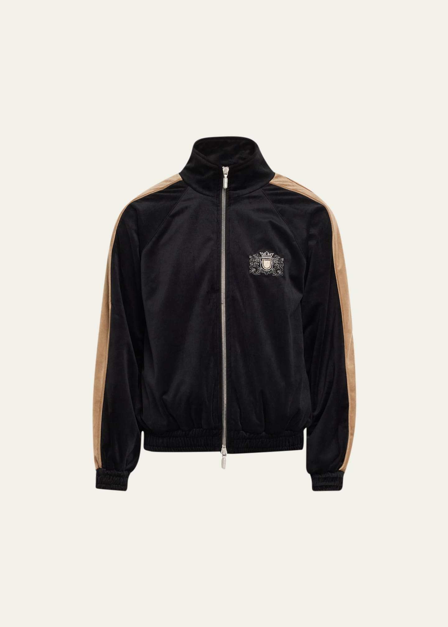 Rhude Men's Velvet Side-Stripe Crest Track Jacket - Bergdorf Goodman