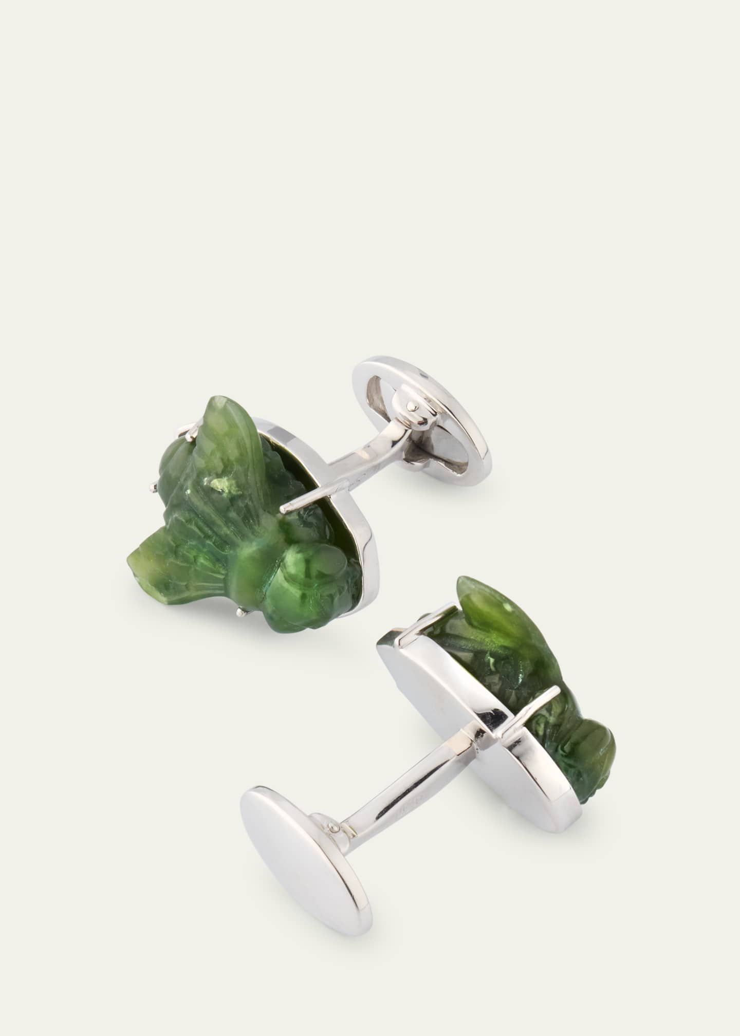 Jan Leslie Men's Carved Jade Bee Sterling Silver Cufflinks - Bergdorf ...