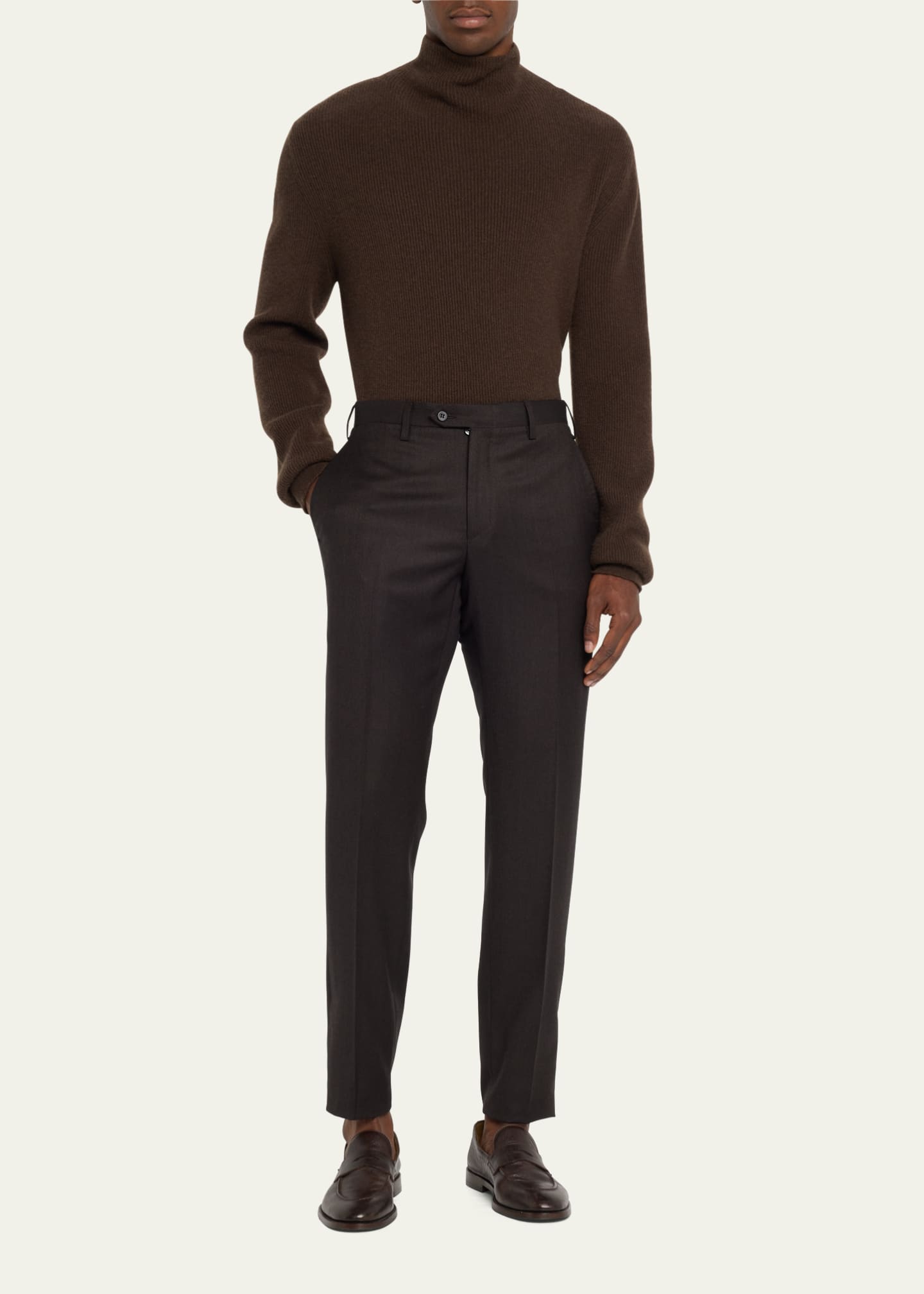 Kiton Men's Birdseye Flannel Pants - Bergdorf Goodman