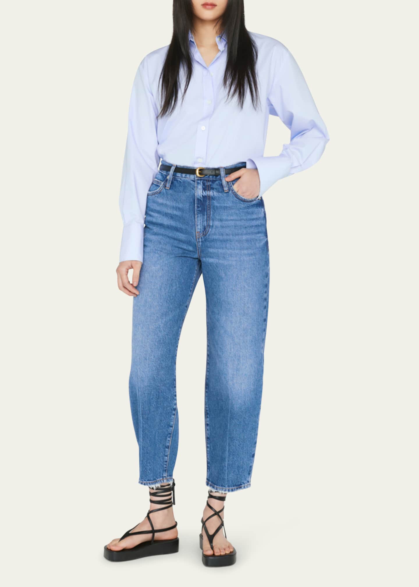 FRAME Ultra High Rise Barrel-Leg Jeans - Bergdorf Goodman