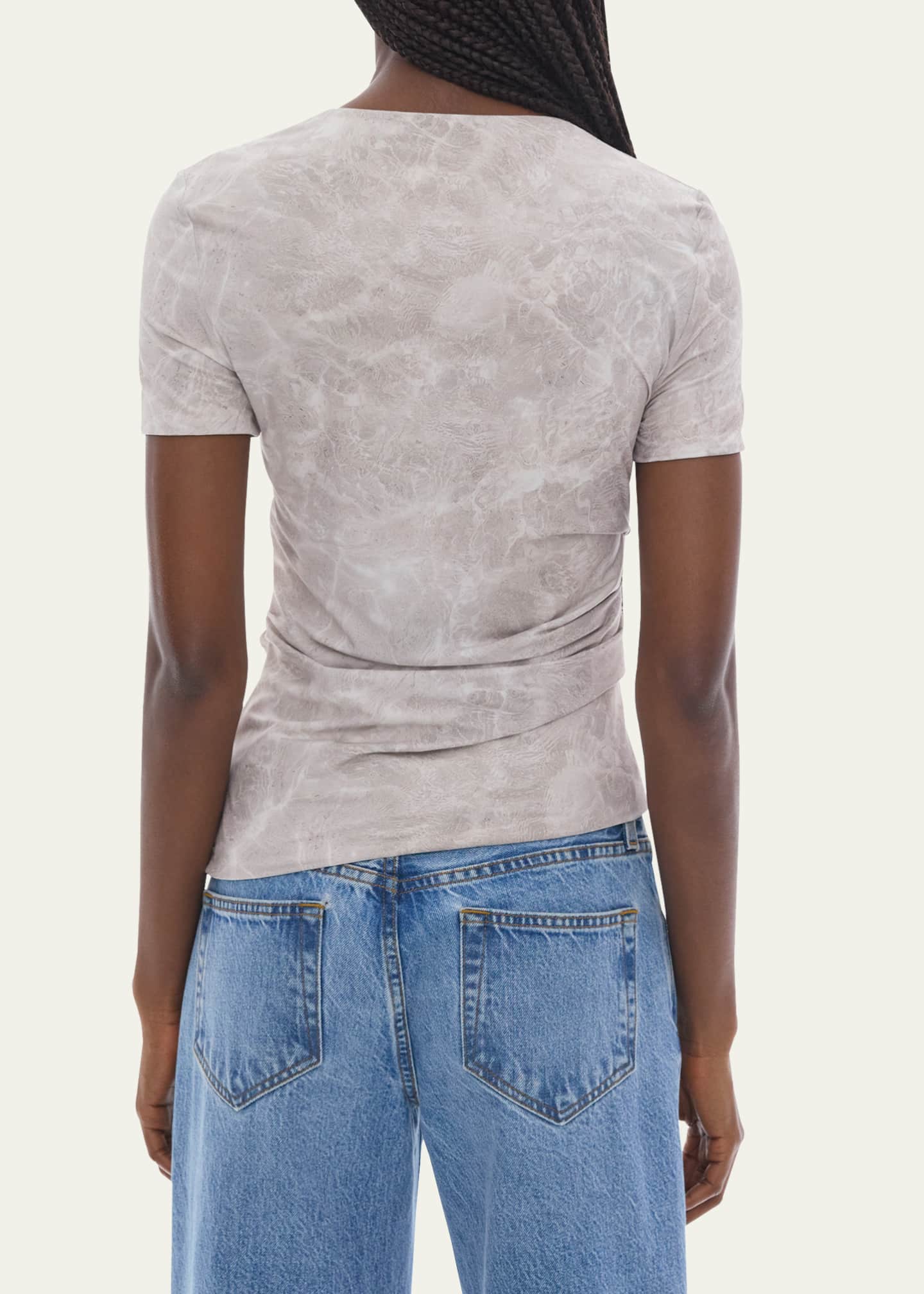 Helmut Lang Tie-Dye Side Ruched Tee - Bergdorf Goodman