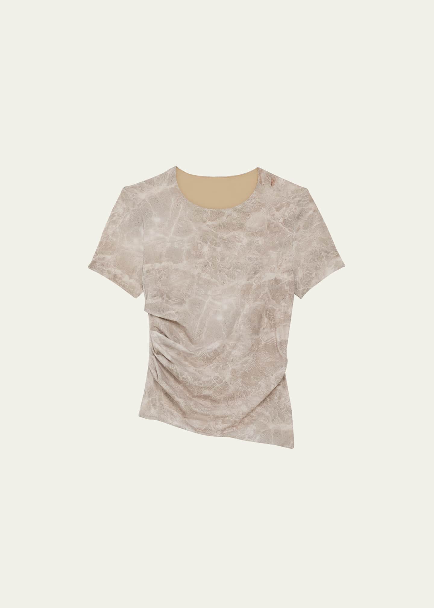 Helmut Lang Tie-Dye Side Ruched Tee - Bergdorf Goodman
