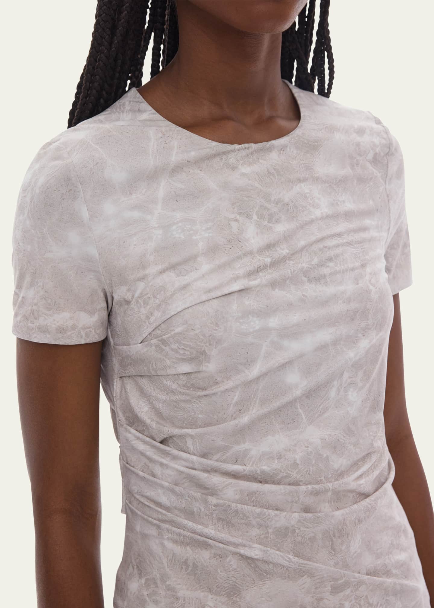 Helmut Lang Tie-Dye Side Ruched Tee - Bergdorf Goodman