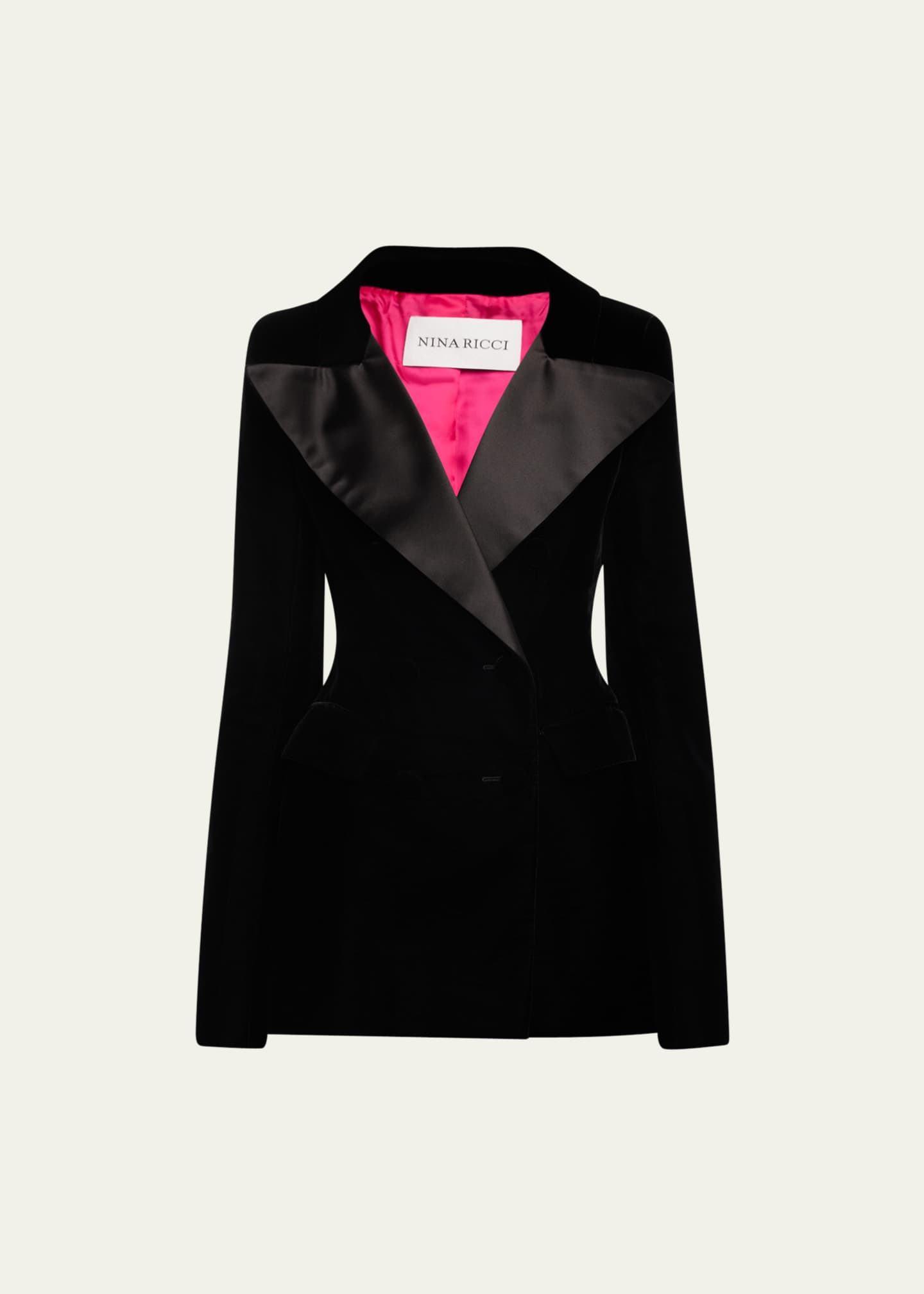 Nina Ricci Velvet Satin Lapel Blazer - Bergdorf Goodman
