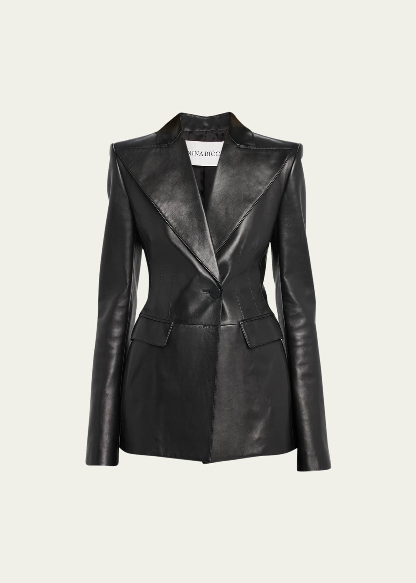 Nina Ricci Napa Leather Blazer - Bergdorf Goodman