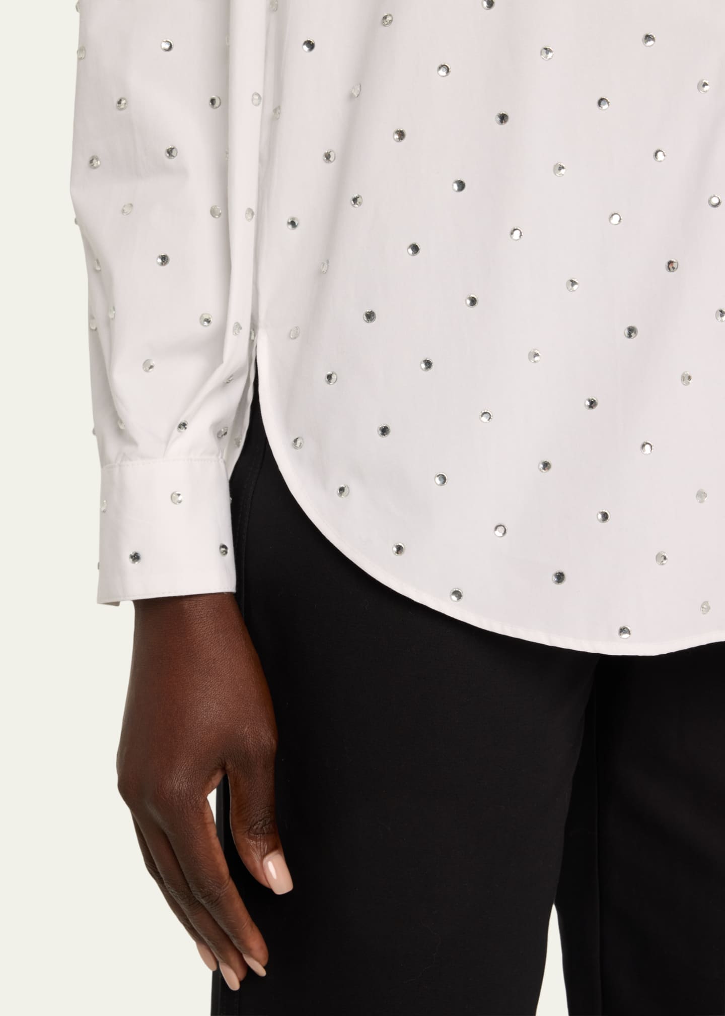 Rabanne Rhinestone-Embellished Button Down Dress Shirt - Bergdorf Goodman