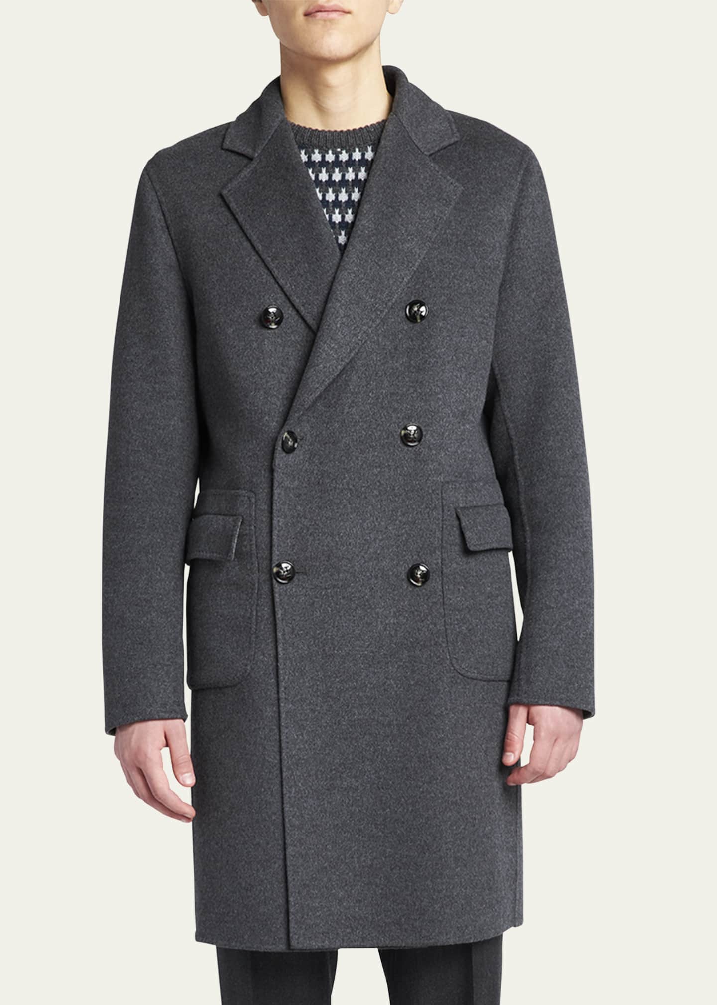Kiton Men's Cashmere-Wool Double-Breasted Overcoat - Bergdorf Goodman