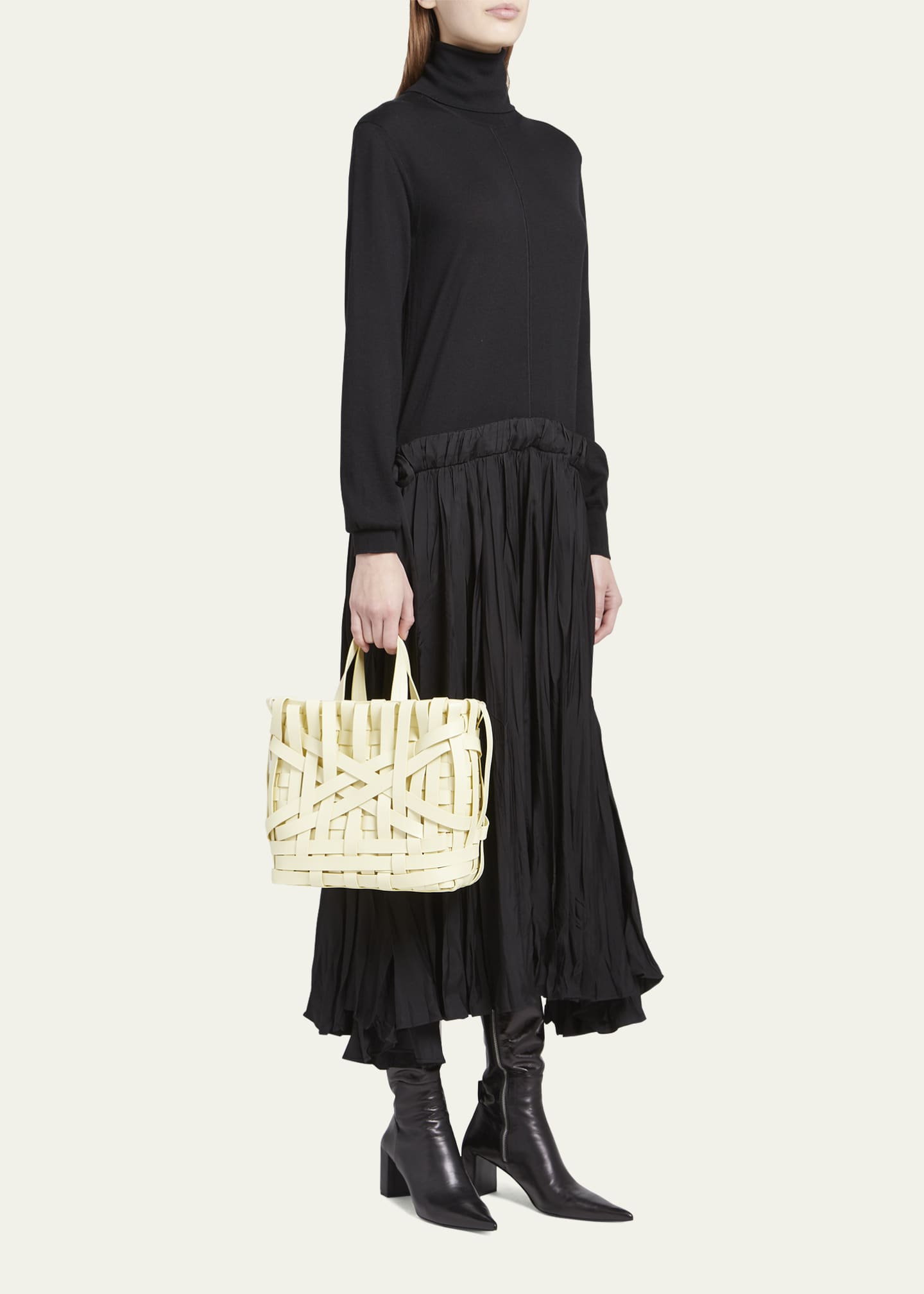 Jil Sander Medium Woven Basket Top-Handle Bag - Bergdorf Goodman