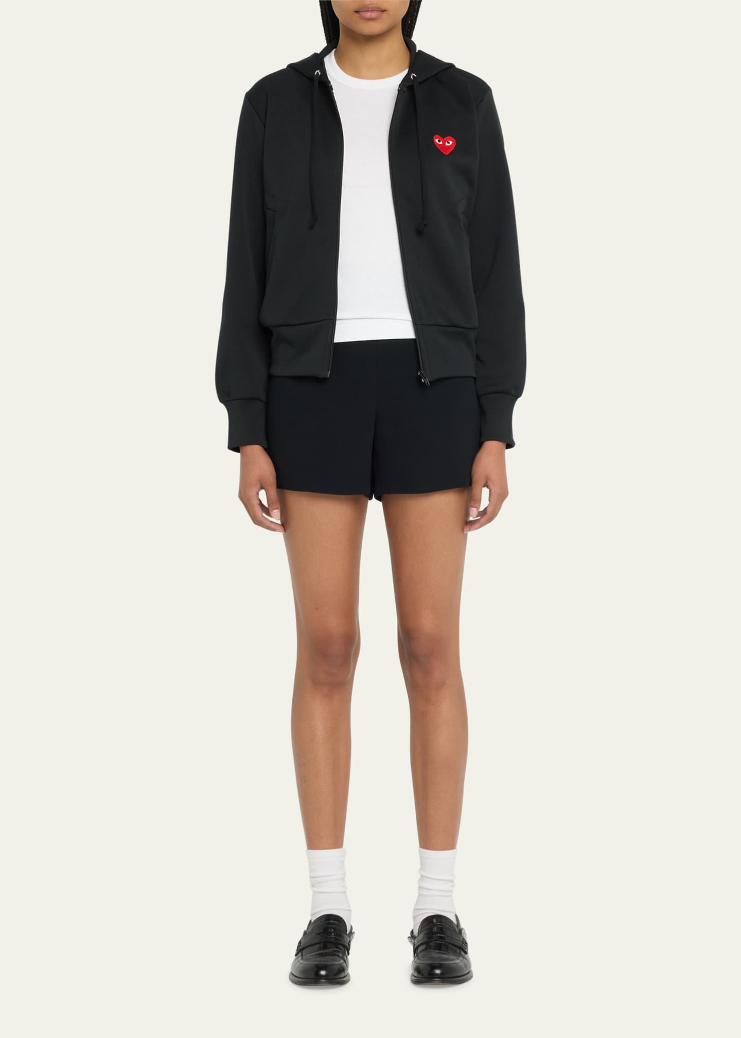 CDG Play Heart Logo Zip Hooded Sweatshirt - Bergdorf Goodman