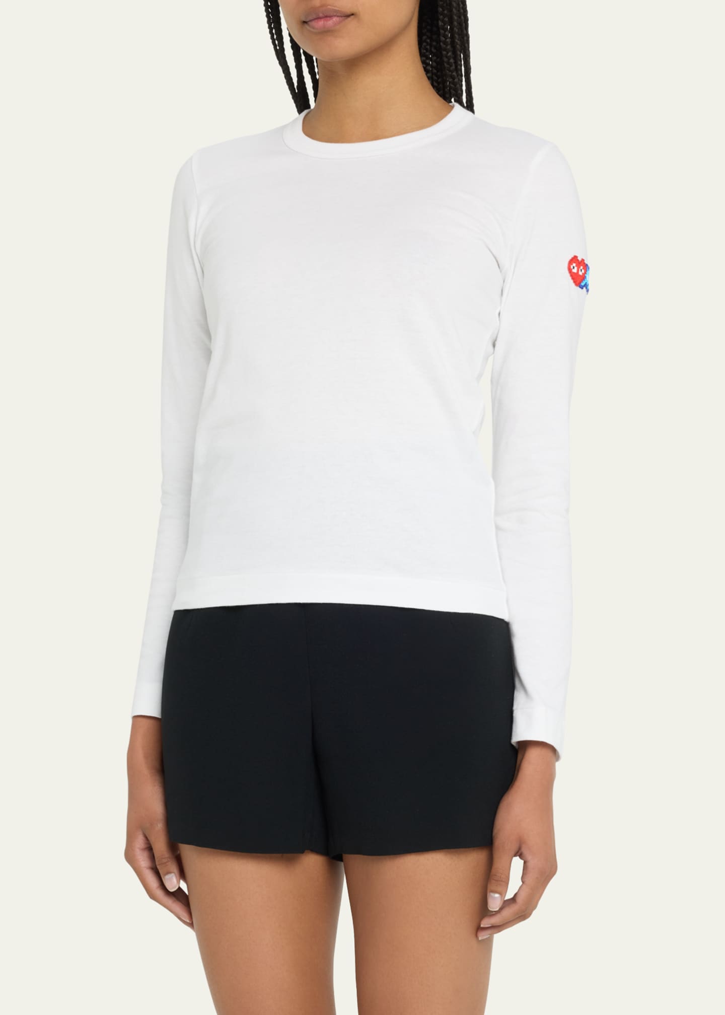 CDG Play Logo-Patch Long-Sleeve Cotton T-Shirt - Bergdorf Goodman