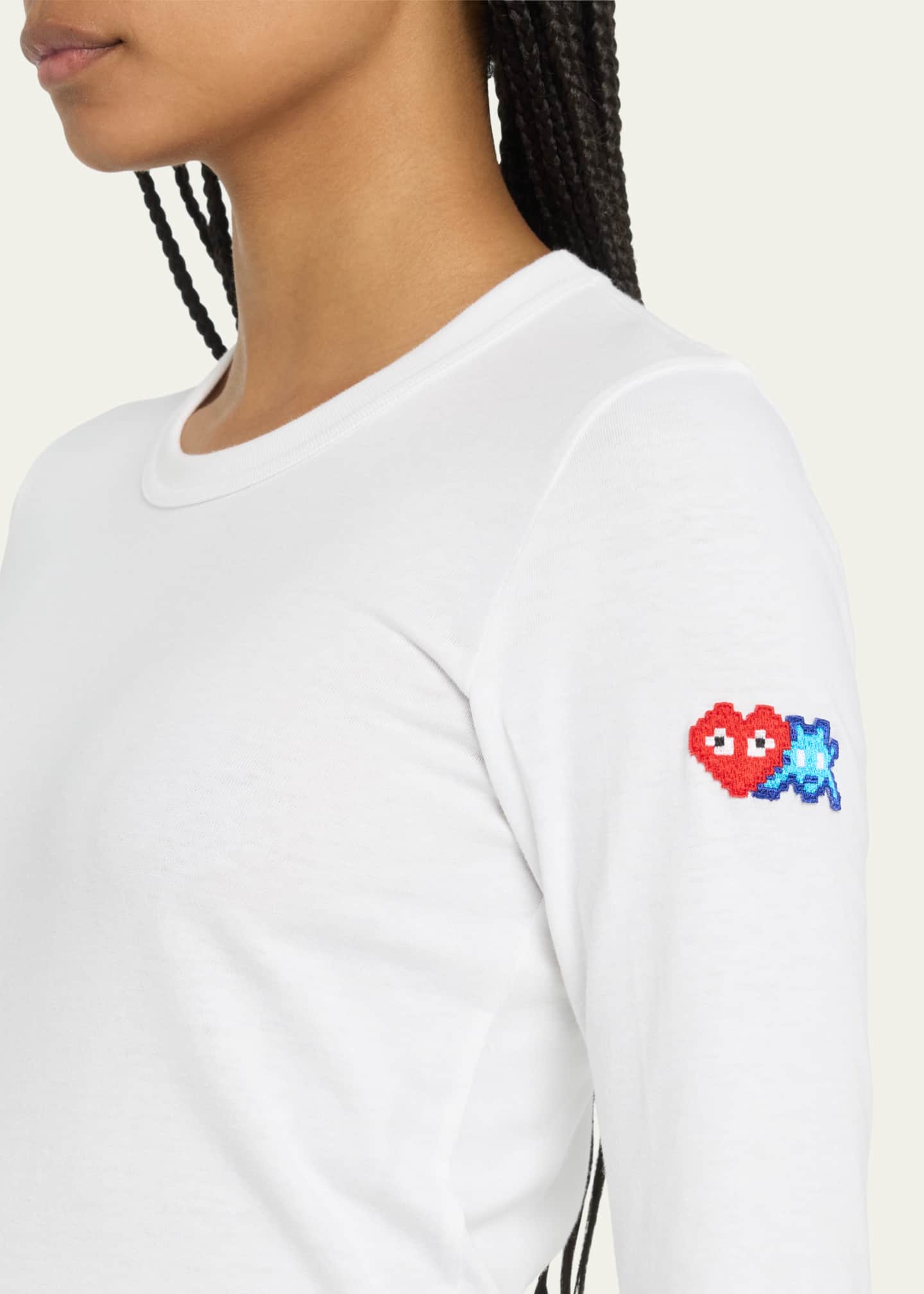 CDG Play Logo-Patch Long-Sleeve Cotton T-Shirt - Bergdorf Goodman