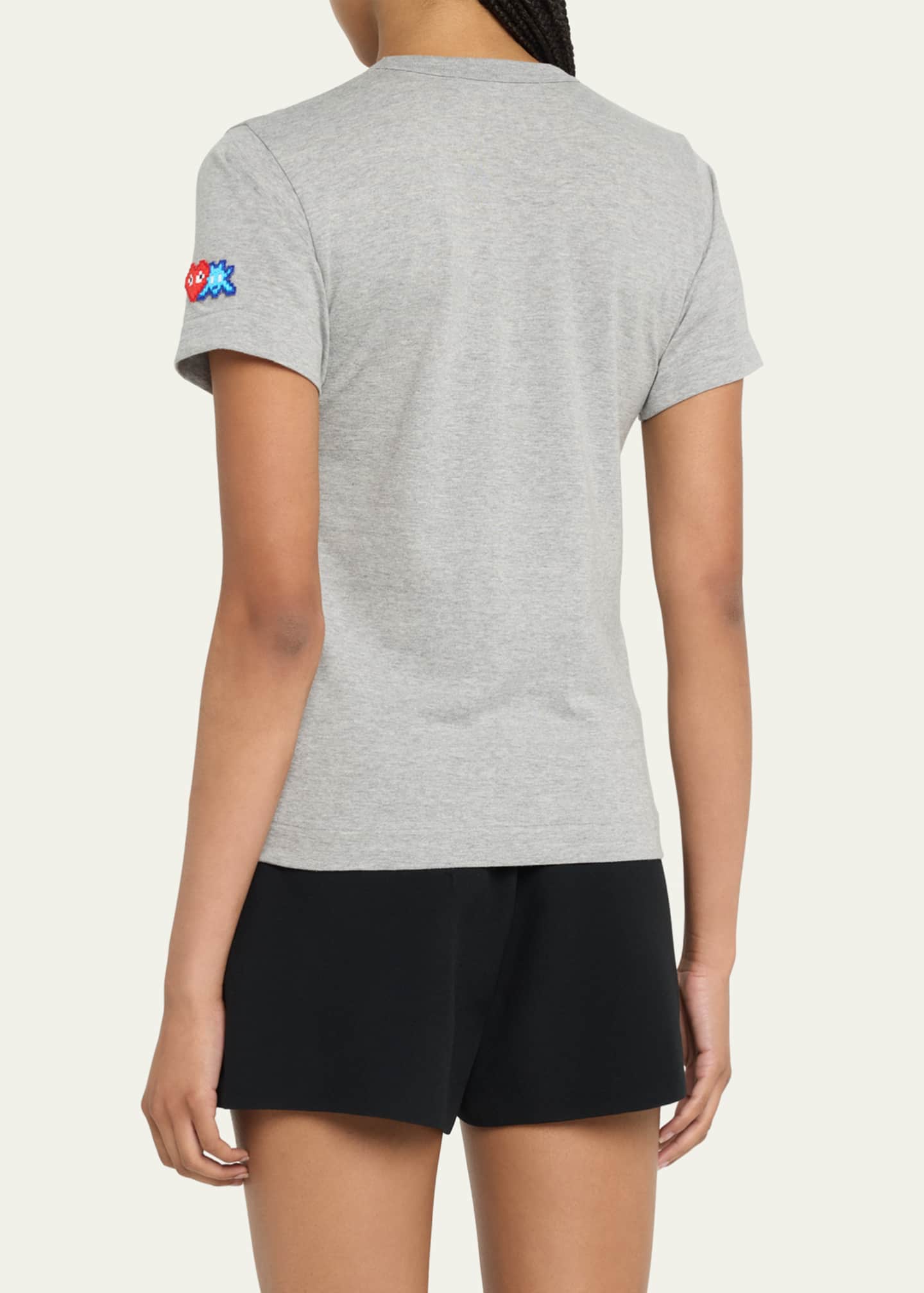 CDG Play Embroidered Heart and Invader Patch Cotton T-Shirt - Bergdorf ...