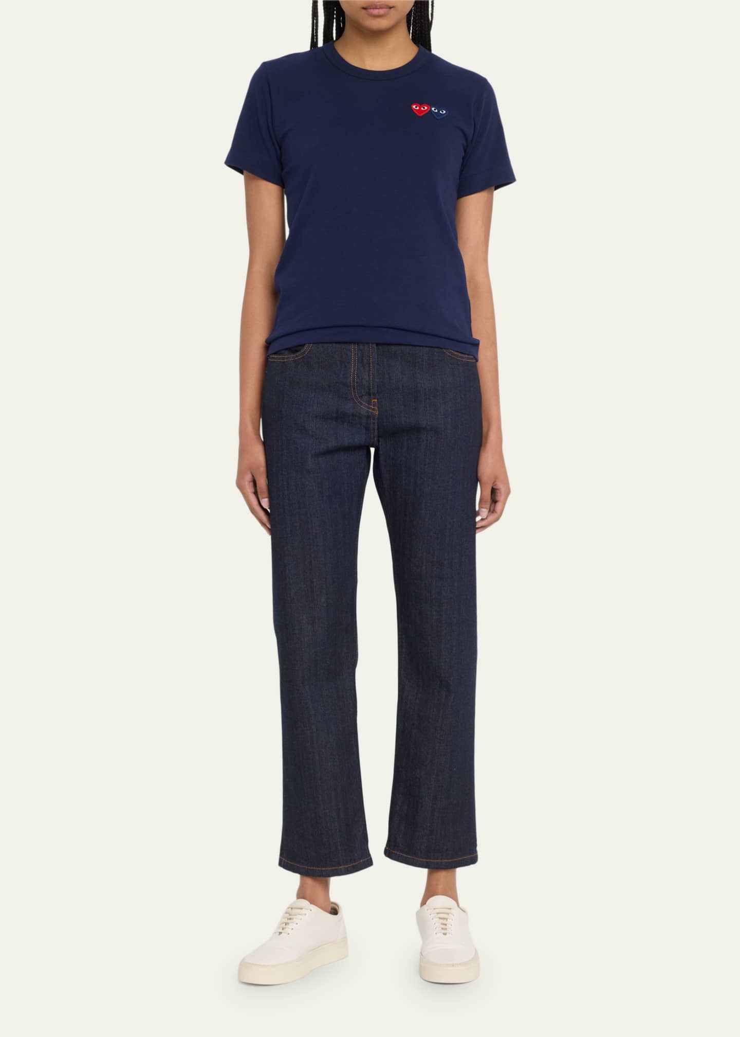 CDG Play Heart Logo Short-Sleeve Cotton T-Shirt - Bergdorf Goodman