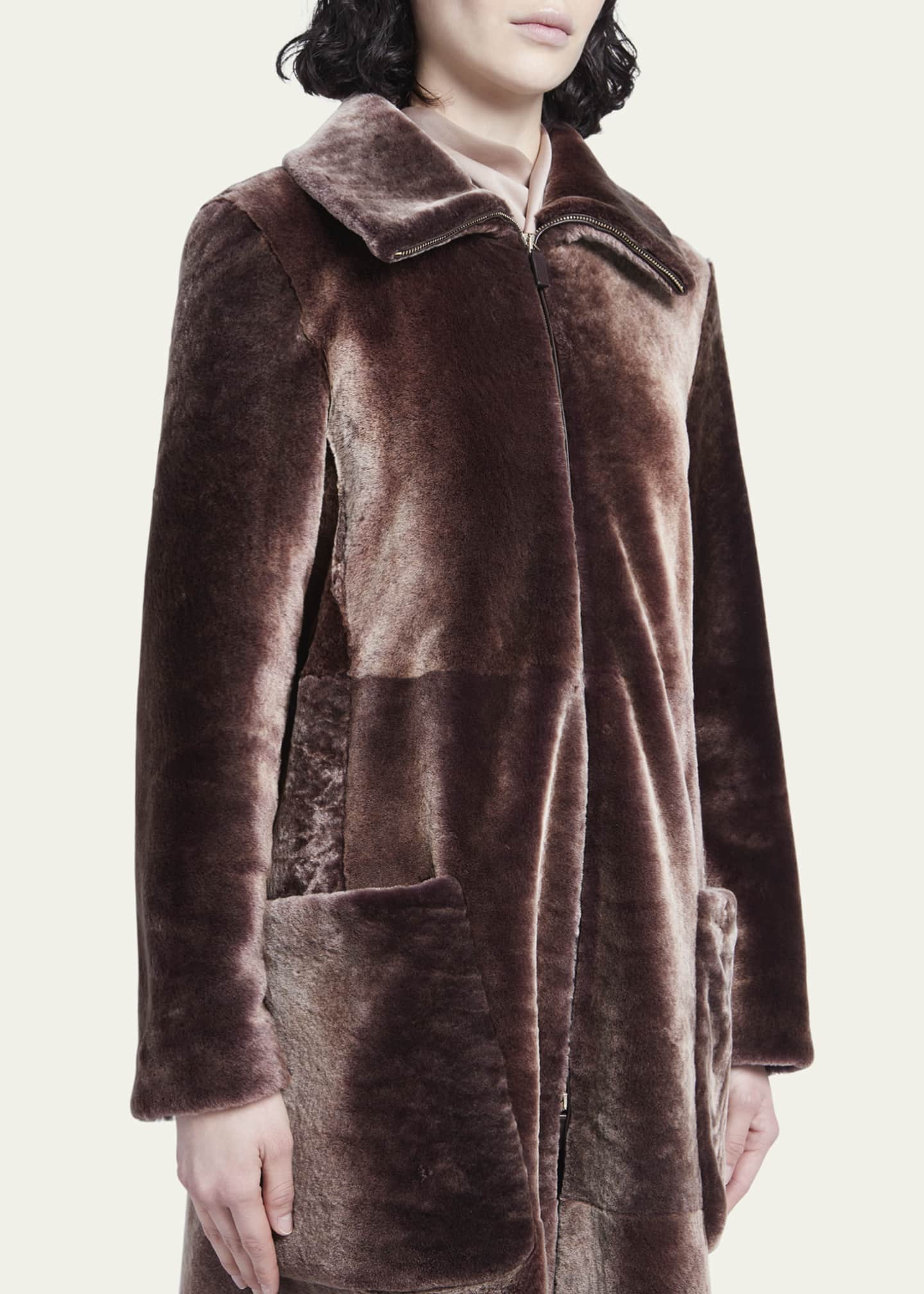 Giorgio Armani Dyed Shearling Maxi Overcoat - Bergdorf Goodman