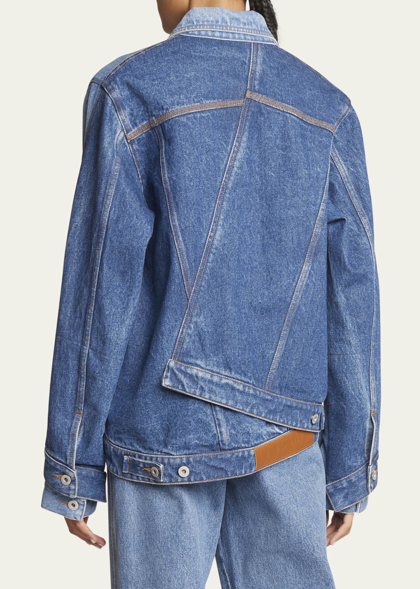 Loewe Optical Illusion Contrast Denim Jacket - Bergdorf Goodman