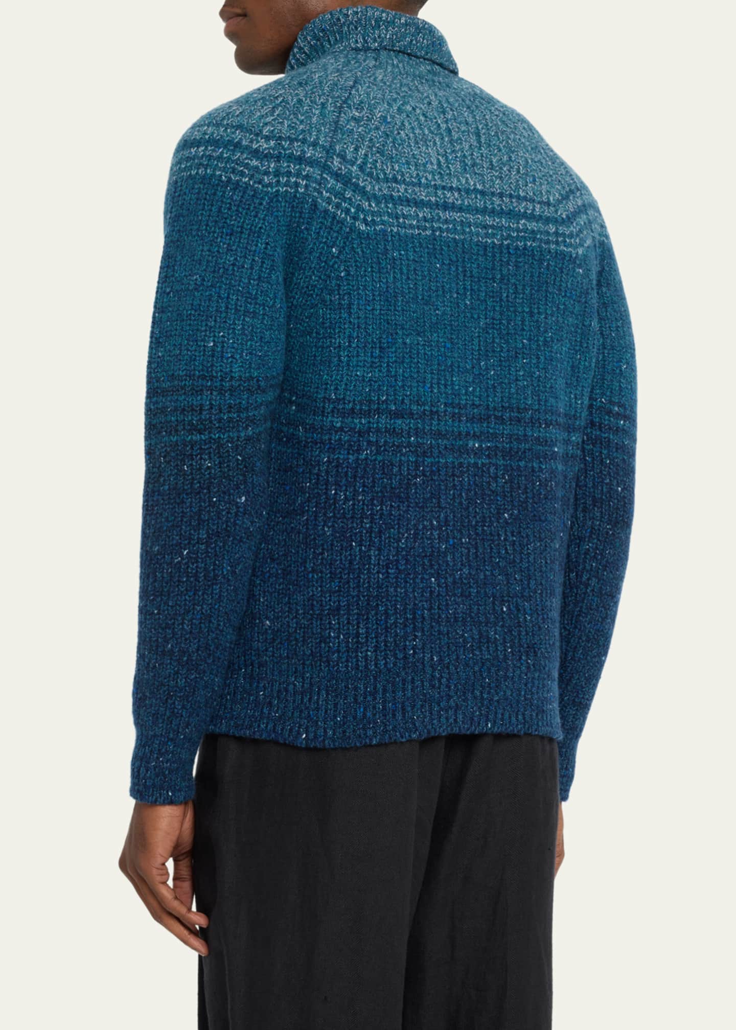 Inis Meain Men's Wool-Cashmere Landscape Boatbuilder Turtleneck Sweater ...