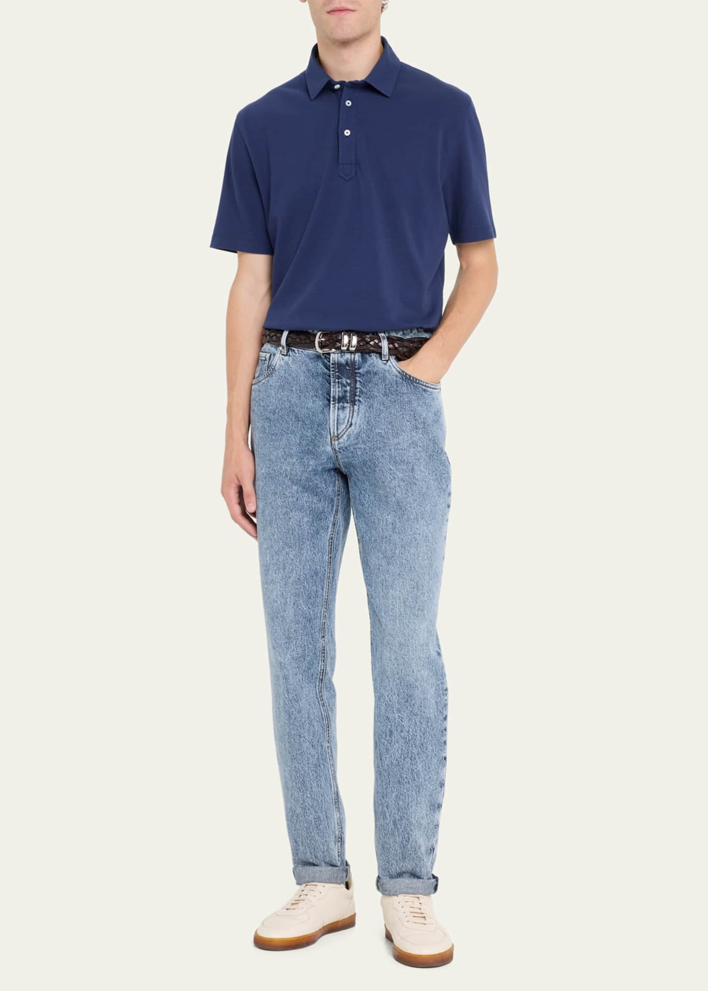 Brunello Cucinelli Men's Cotton Pique Polo Shirt - Bergdorf Goodman