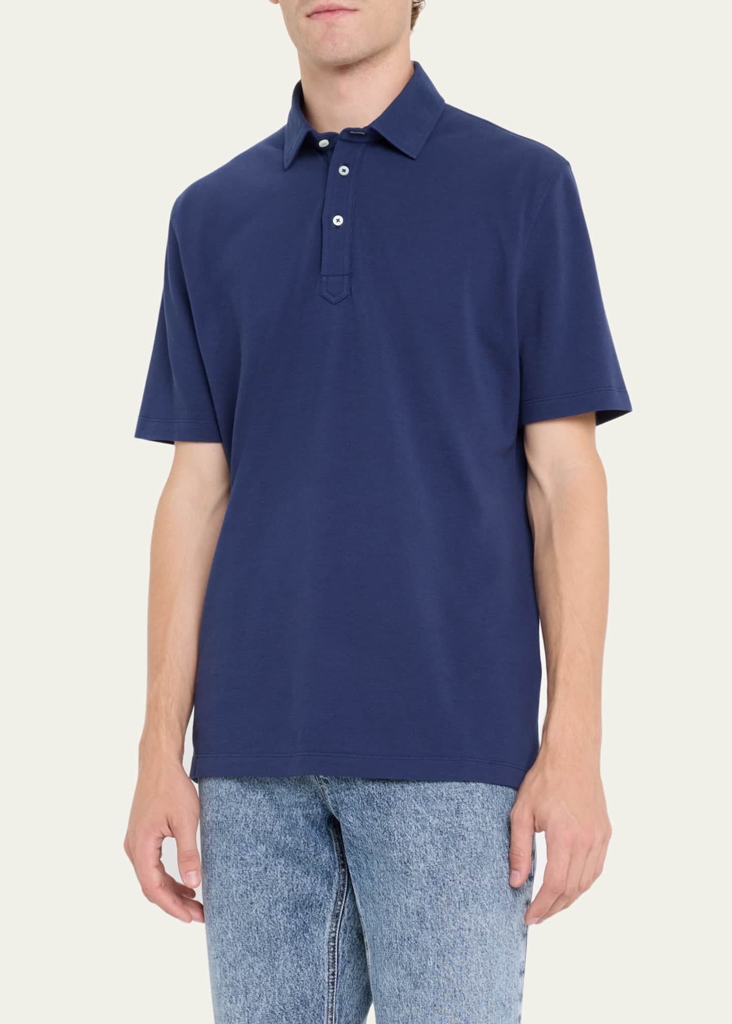 Brunello Cucinelli Men's Cotton Pique Polo Shirt - Bergdorf Goodman