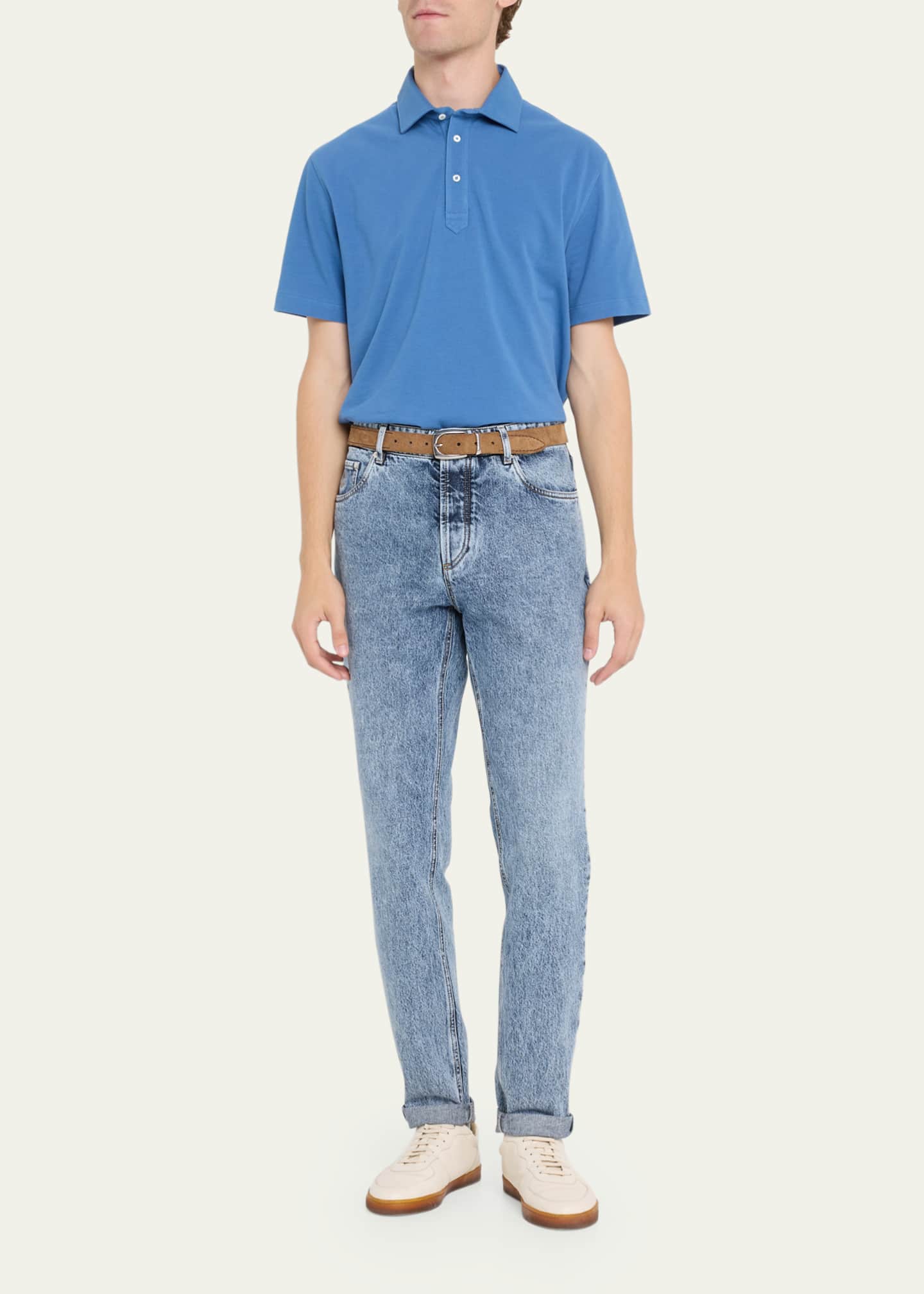 Brunello Cucinelli Men's Cotton Pique Polo Shirt - Bergdorf Goodman