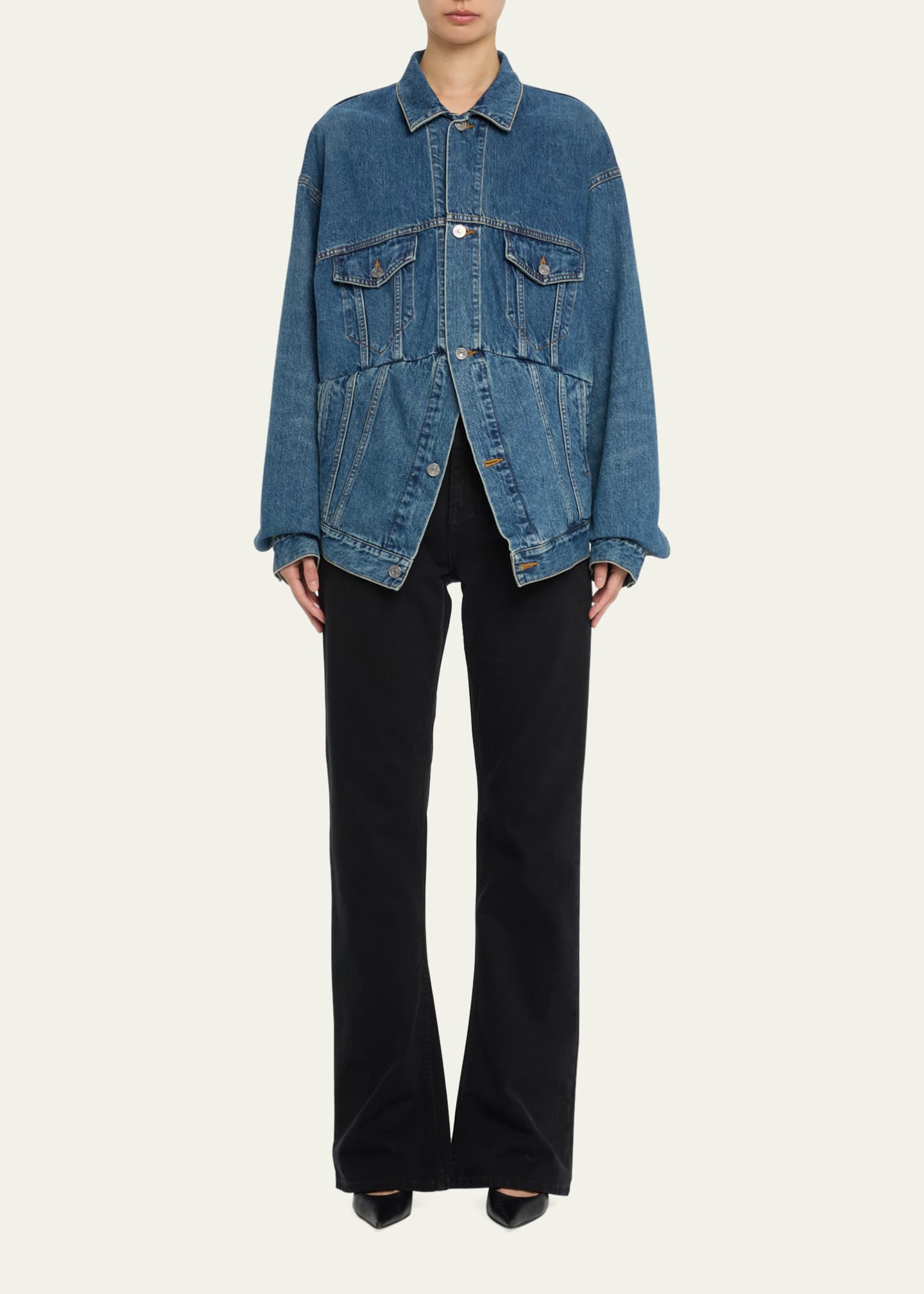 Balenciaga Swing Denim Jacket - Bergdorf Goodman