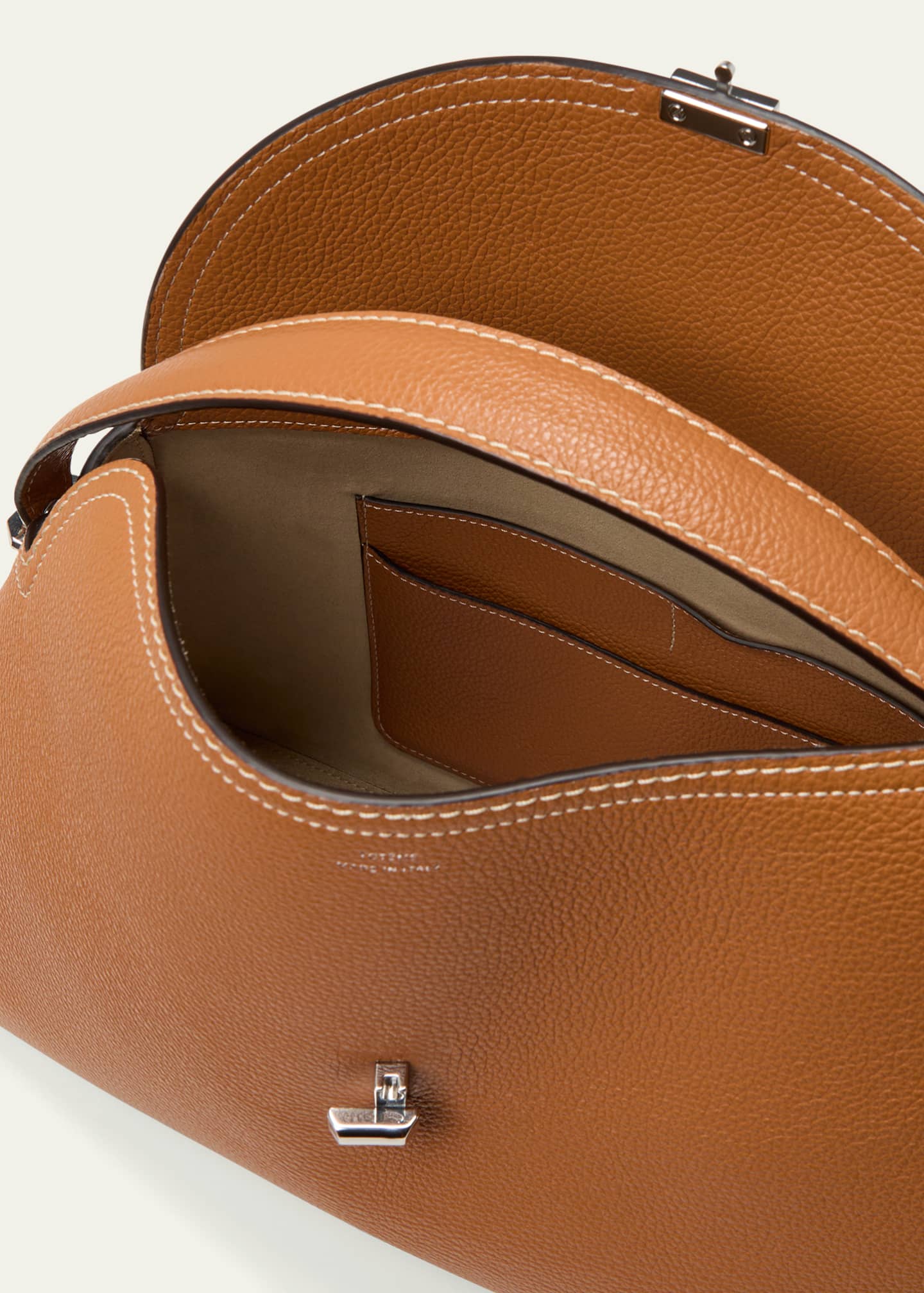 Toteme T-Lock Top Handle Bag in Pebble Grain Leather - Bergdorf Goodman