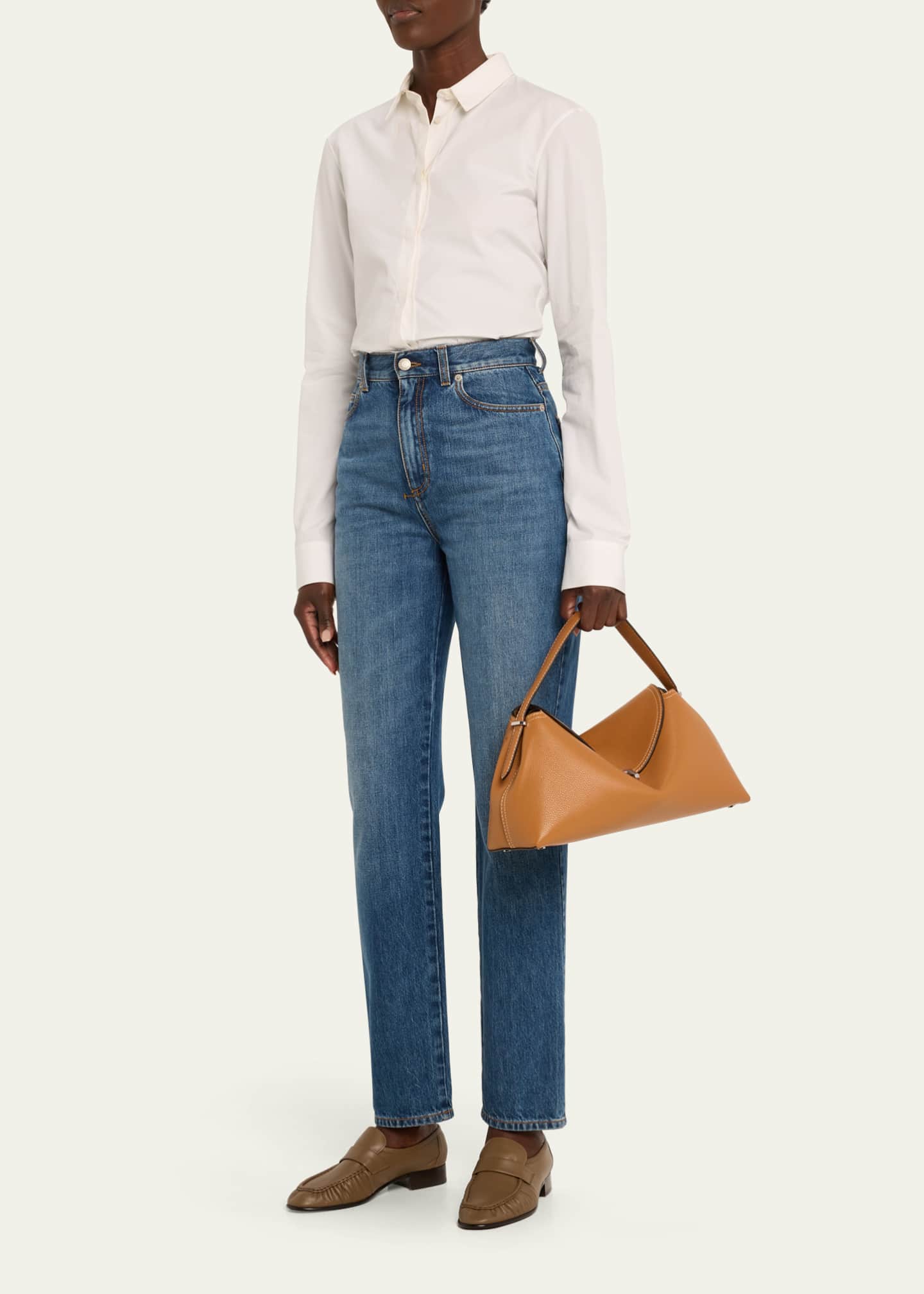 Toteme T-Lock Top Handle Bag in Pebble Grain Leather - Bergdorf Goodman