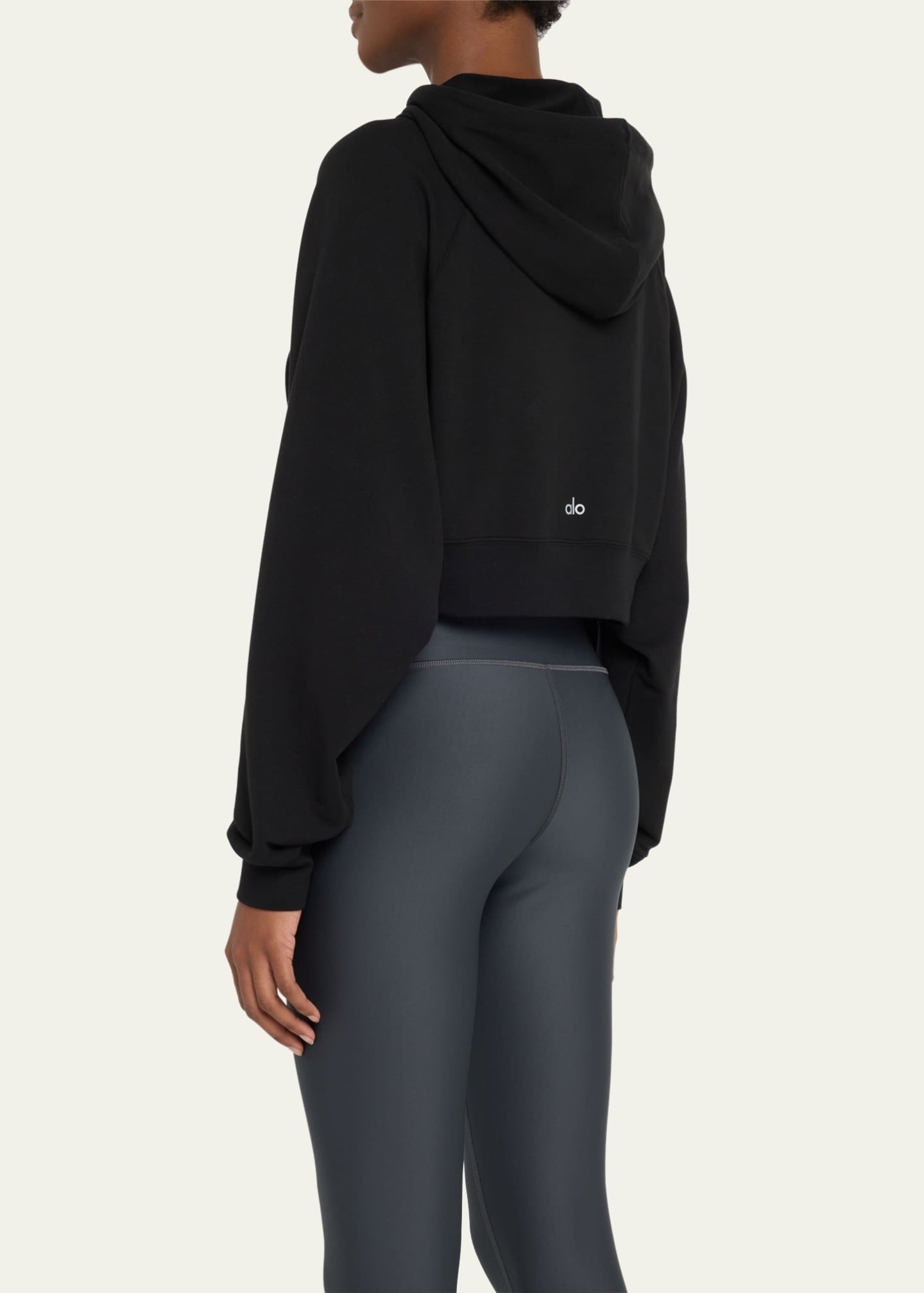 Alo Yoga Micro French Terry Double Take Cropped Hoodie - Bergdorf Goodman