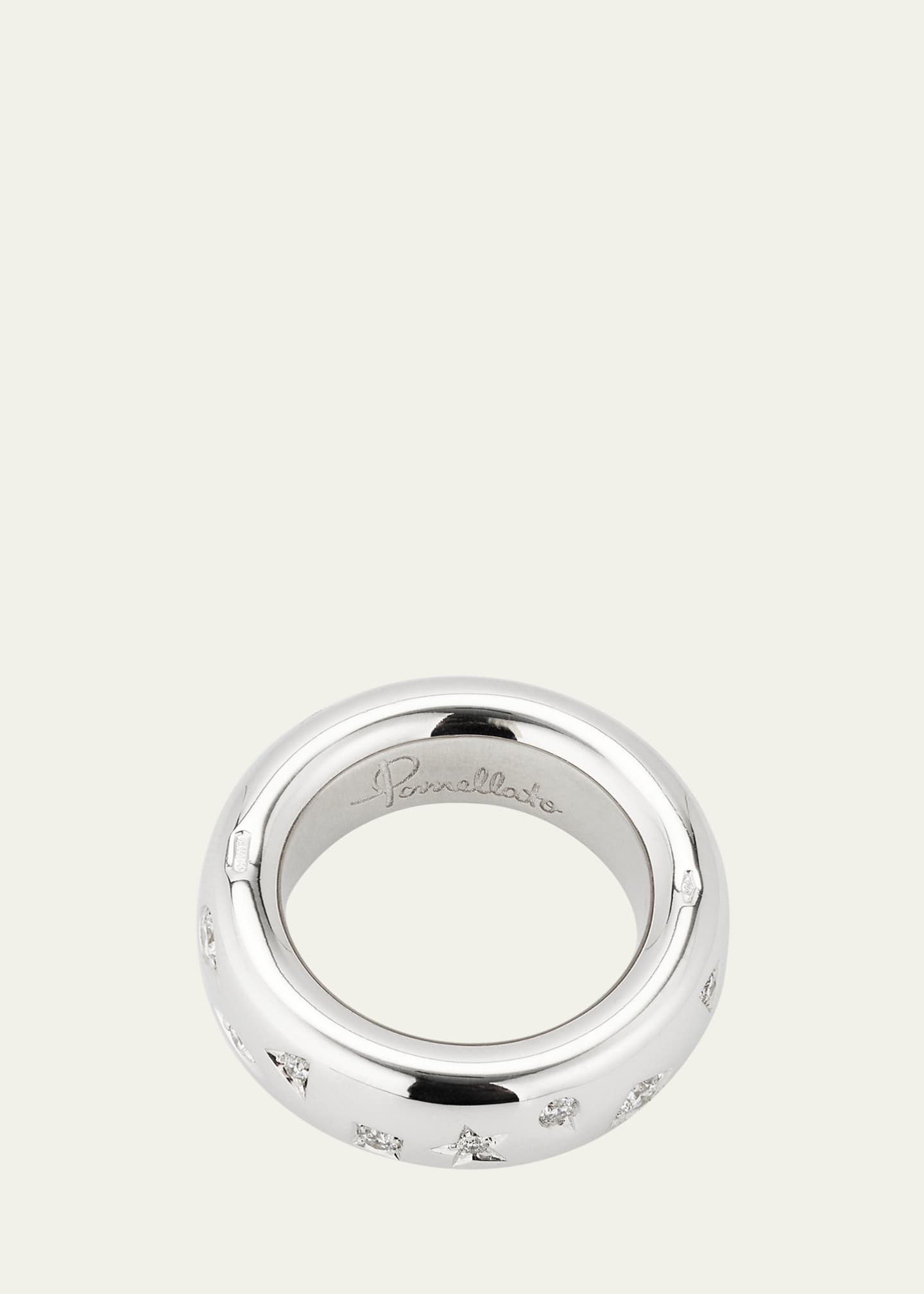 Pomellato 18K White Gold Iconica Ring with Fancy Set Diamonds ...