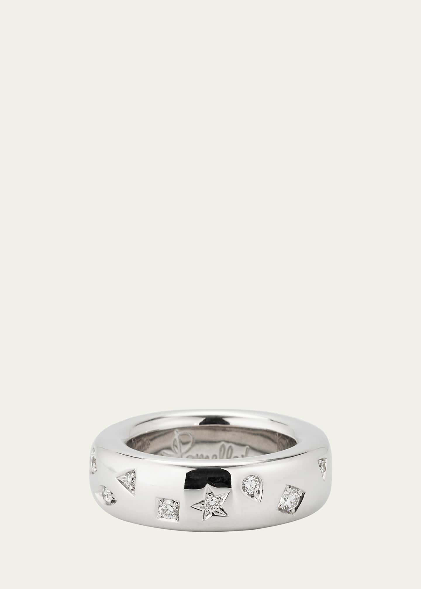 Pomellato 18K White Gold Iconica Ring with Fancy Set Diamonds ...