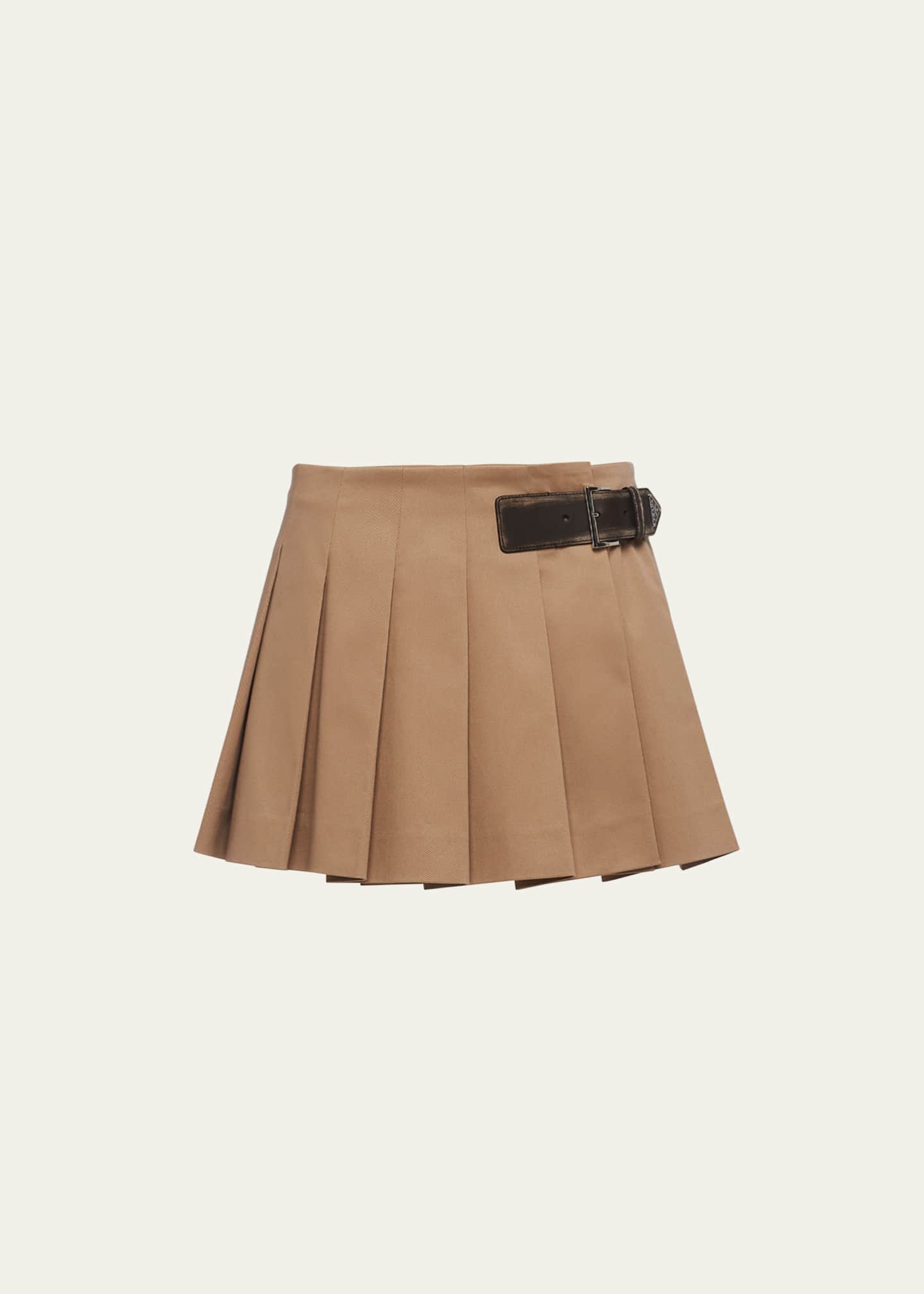 Prada Pleated Gabardine Mini Skirt - Bergdorf Goodman