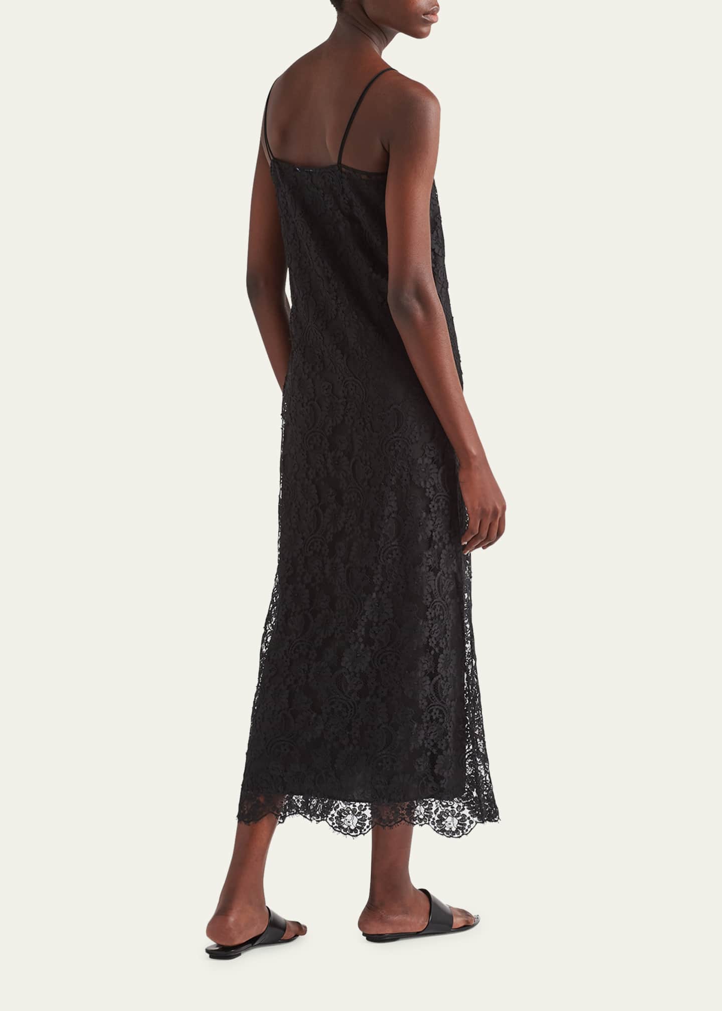 Prada Two-Tone Lace Midi Dress - Bergdorf Goodman