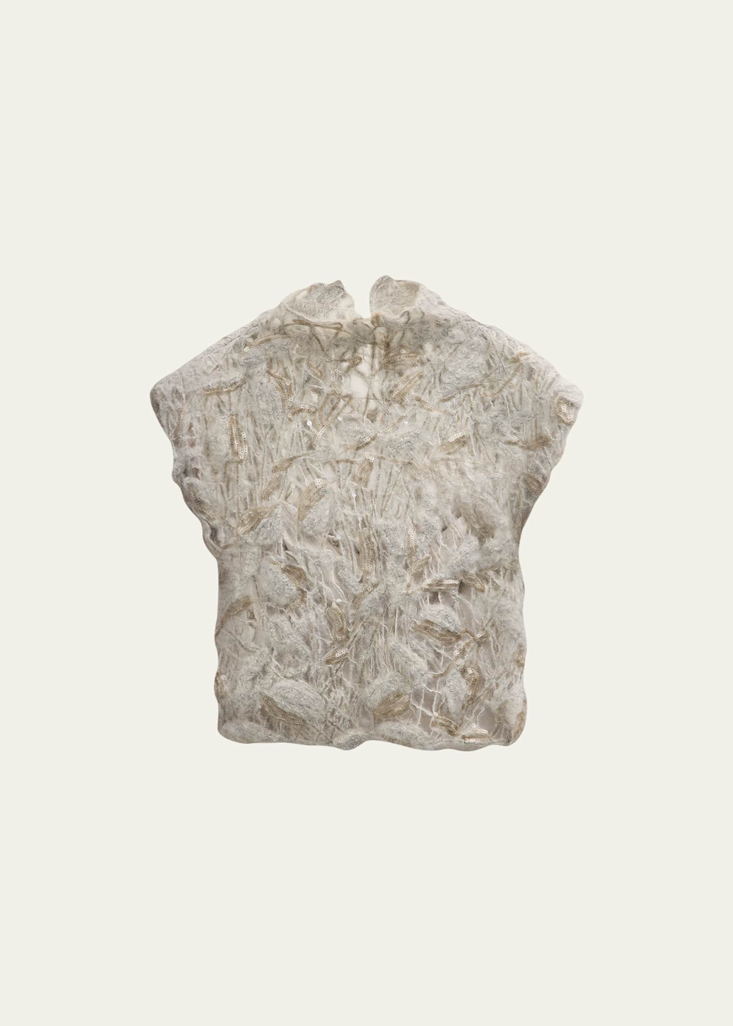 Brunello Cucinelli Mohair Ramage Mock-Neck Opera Knit Sweater ...