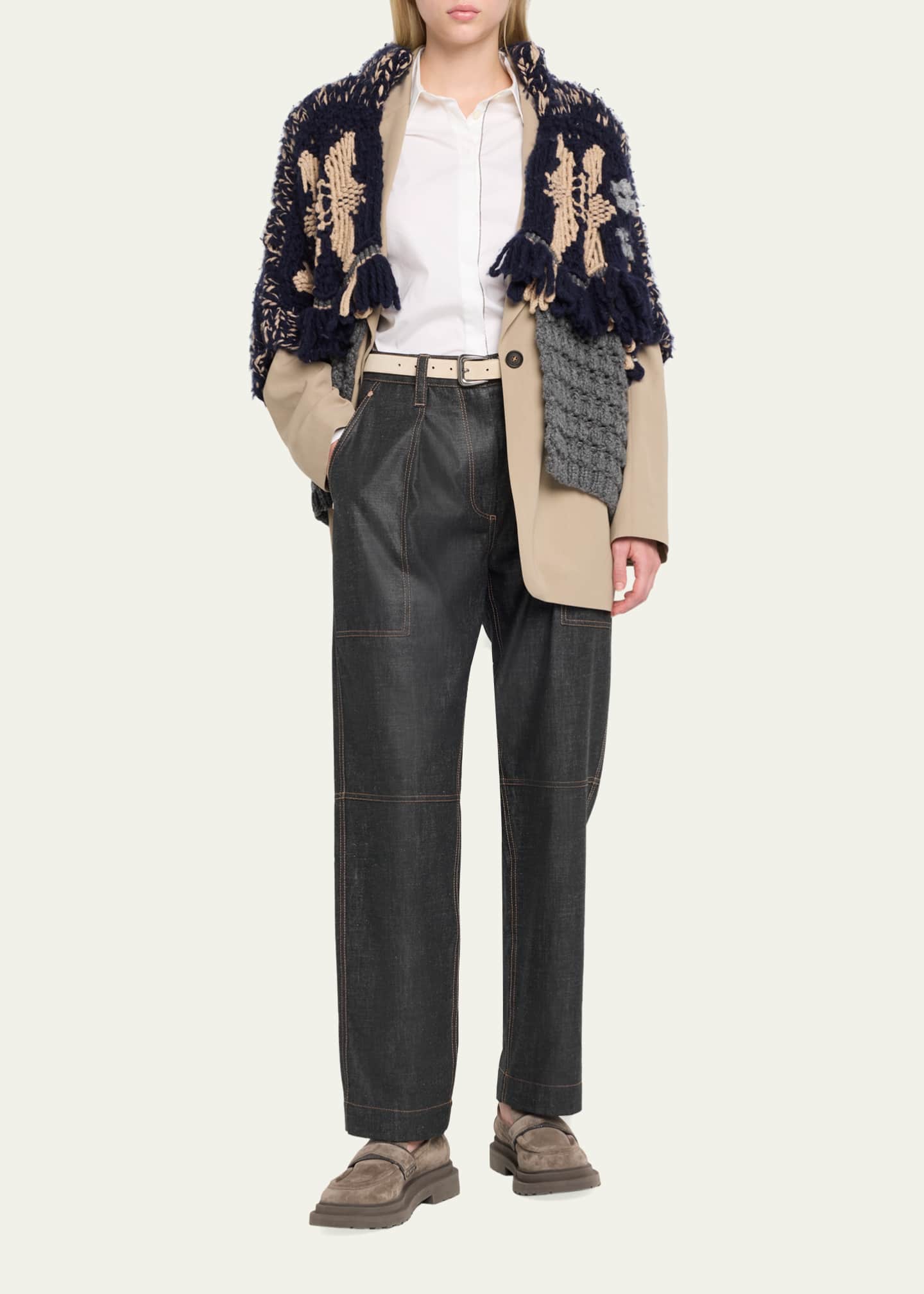 Brunello Cucinelli Cashmere Opera Cardigan with Intarsia Macrame Detail ...