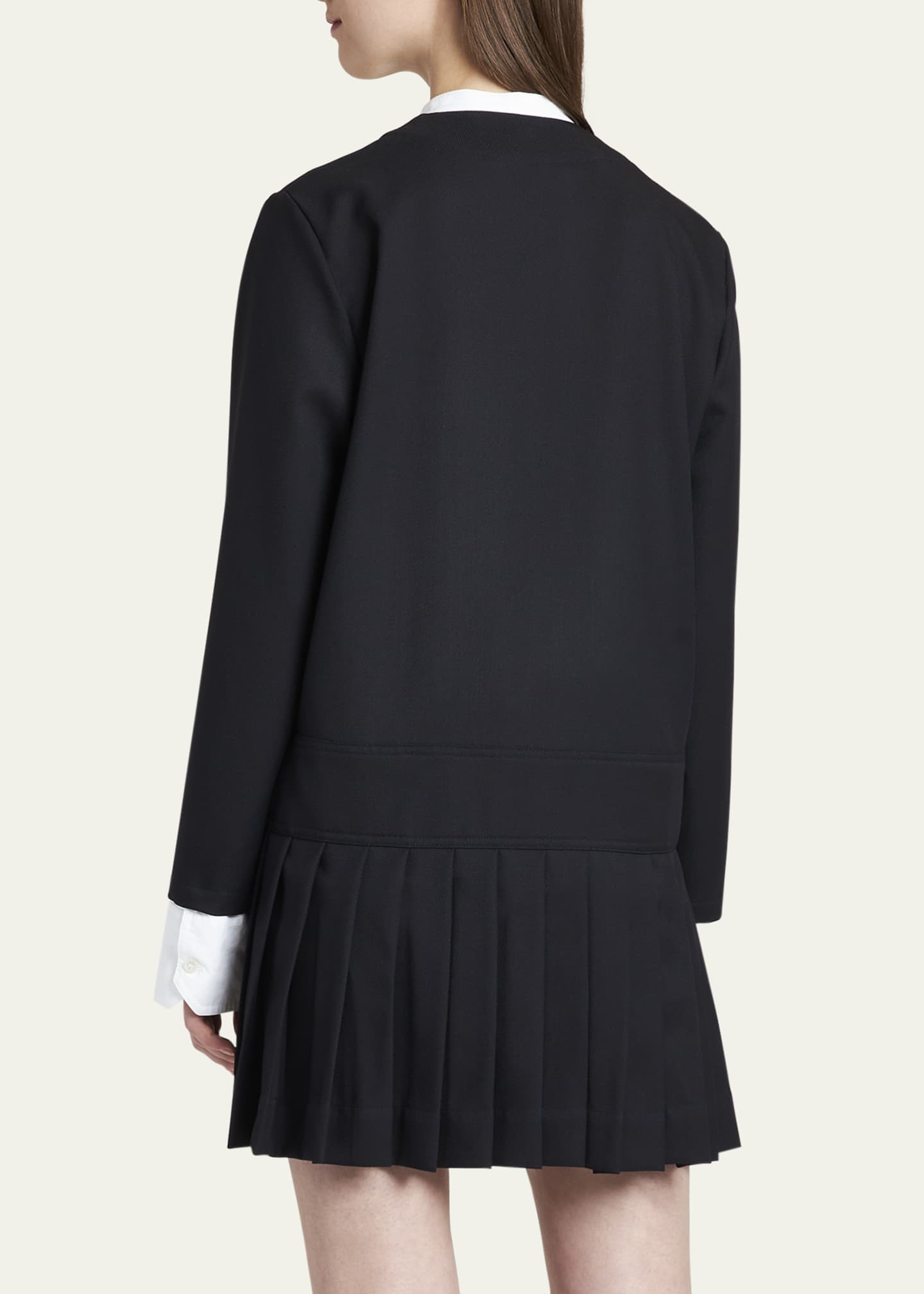 Plan C Button-Front Short Dress with Pleating - Bergdorf Goodman