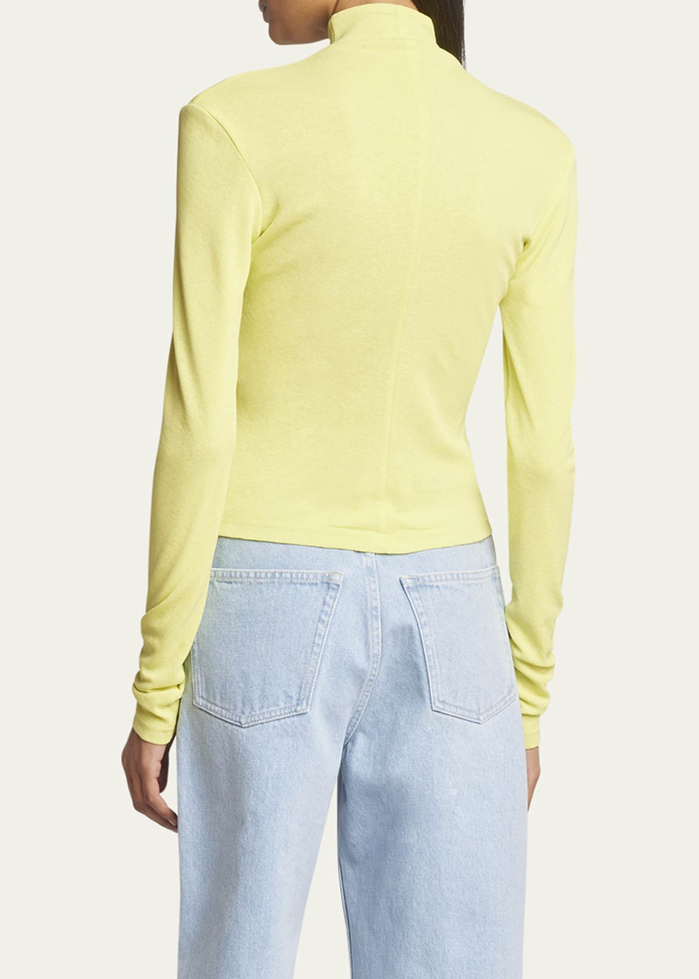 Nanushka Teddie Jersey Button-Front Turtleneck Top - Bergdorf Goodman