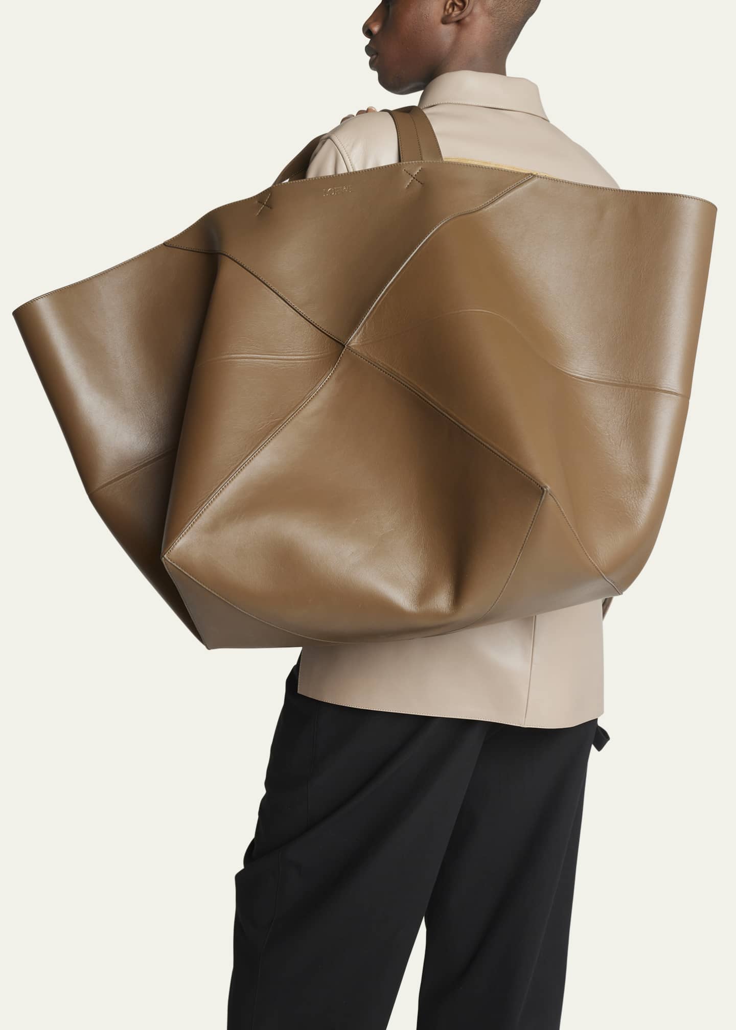Loewe Men's XL Leather Puzzle Tote Bag - Bergdorf Goodman