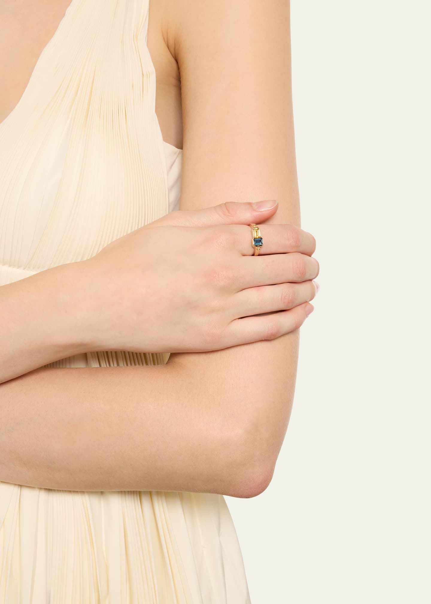 JOLLY BIJOU 14k Gold Orb Blue Topaz and Citrine Ring with Peridot ...