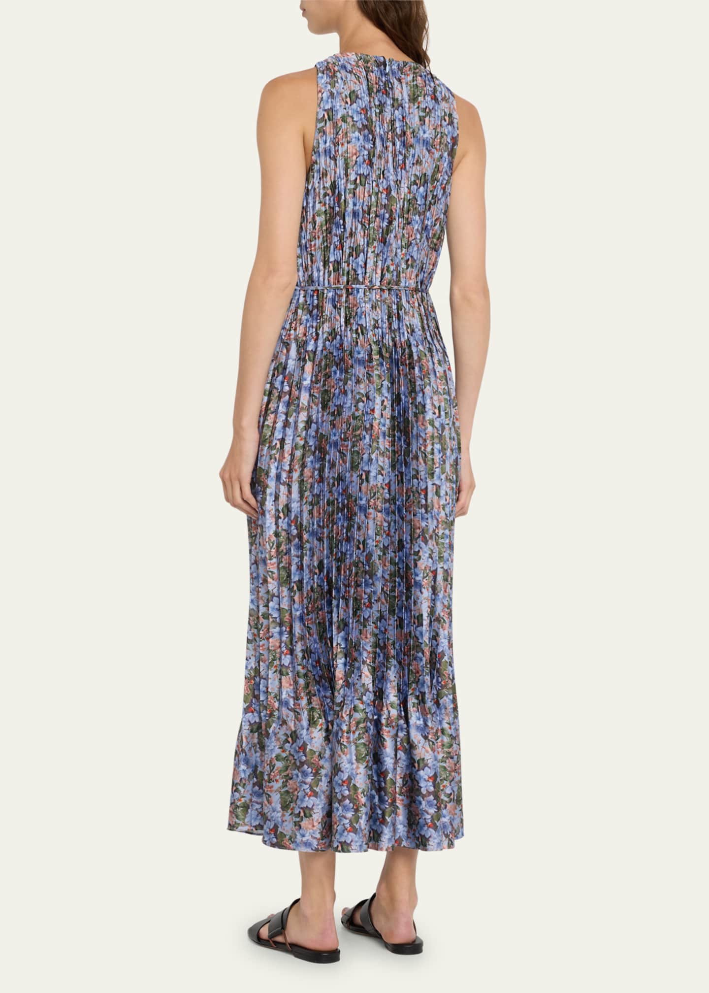 Vince Wild Primrose Pleated Pintuck Sleeveless Midi Dress - Bergdorf ...