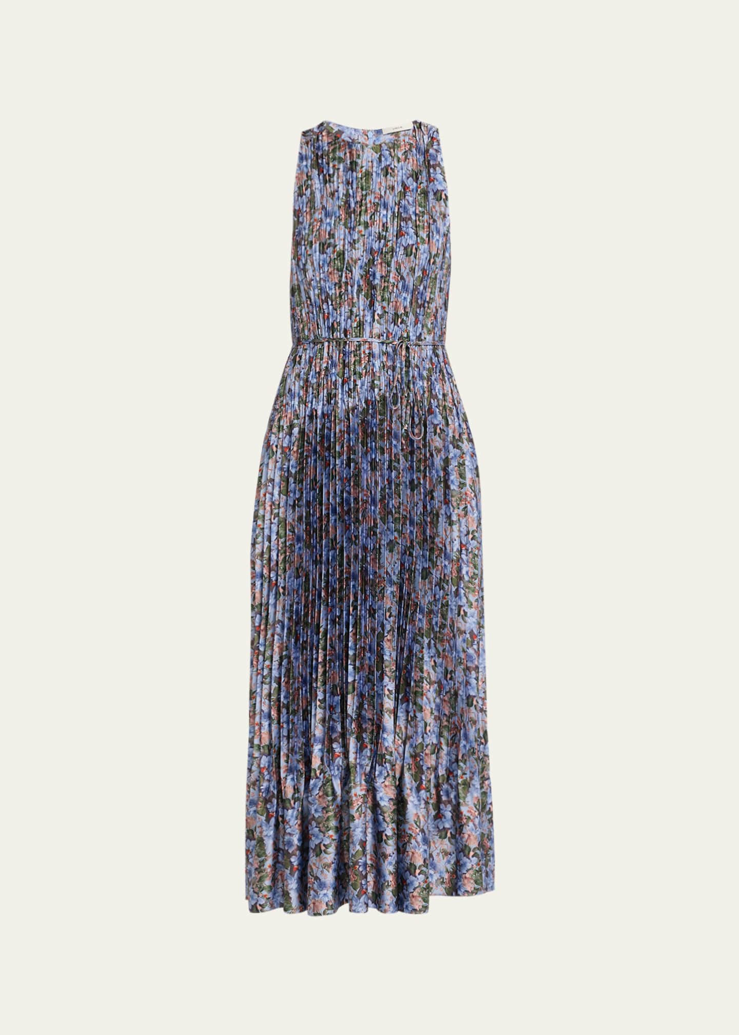 Vince Wild Primrose Pleated Pintuck Sleeveless Midi Dress - Bergdorf ...