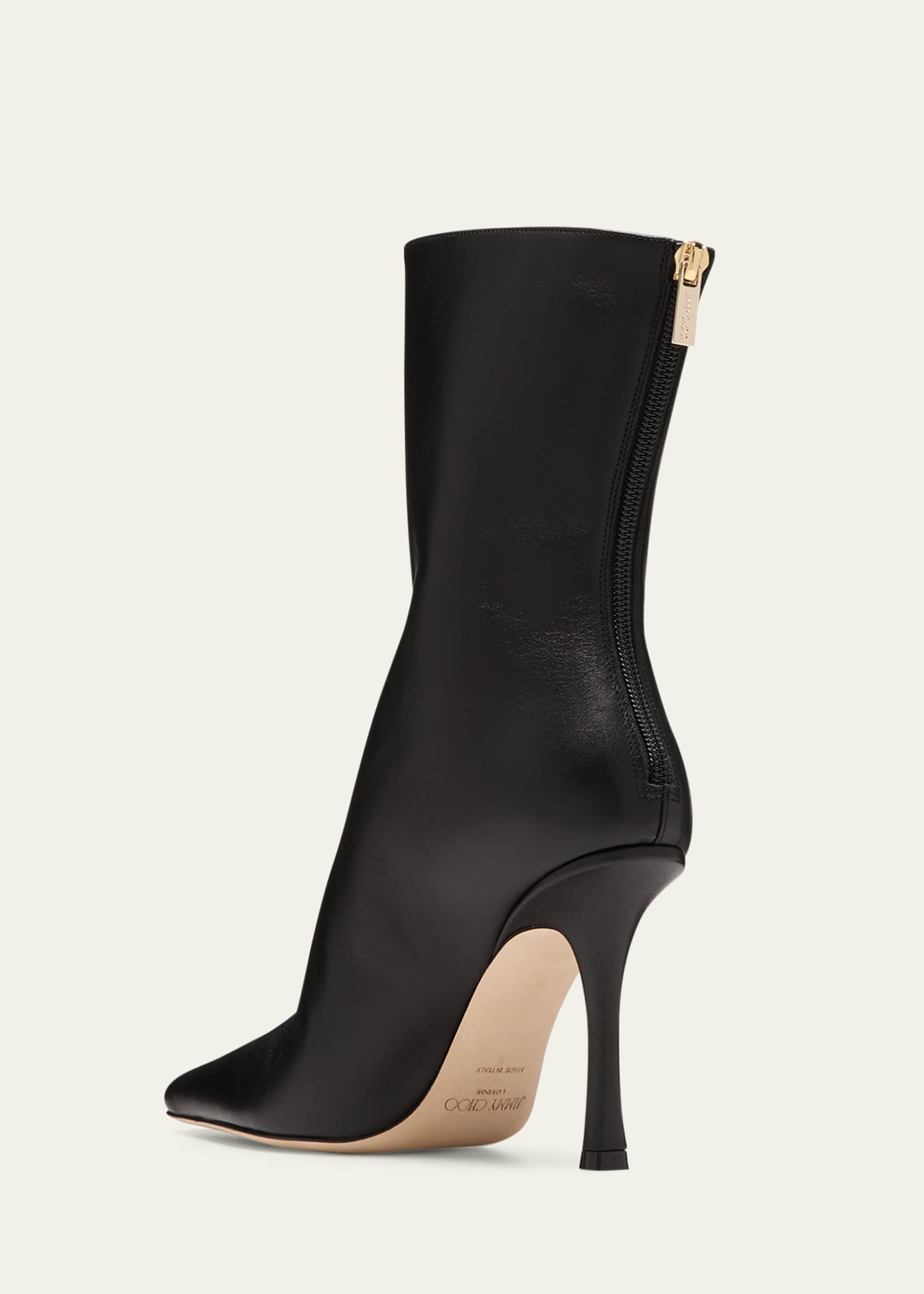 Jimmy Choo Agathe Leather Stiletto Booties - Bergdorf Goodman