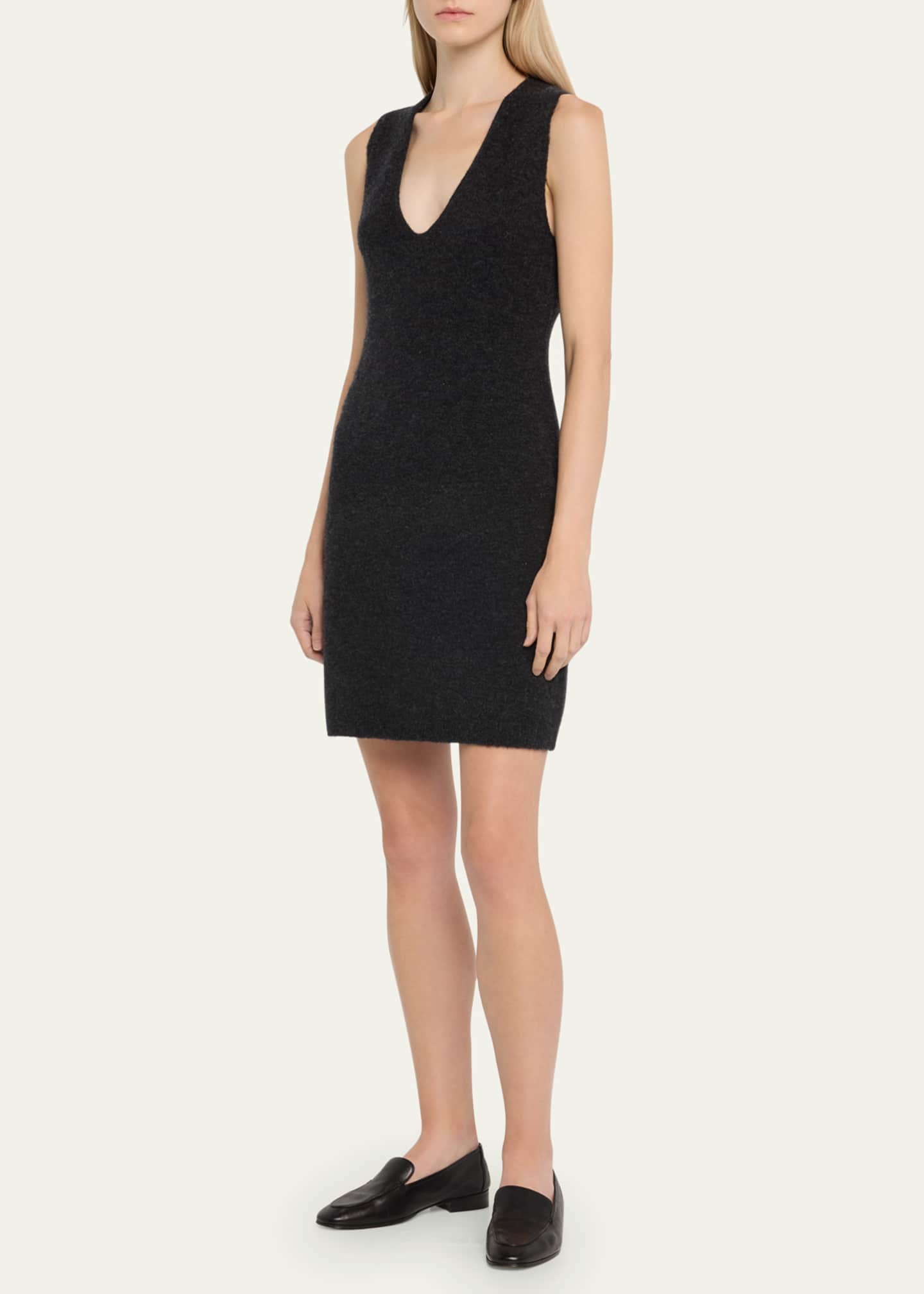 Vince Plunging V-Neck Mini Wool Tank Dress - Bergdorf Goodman