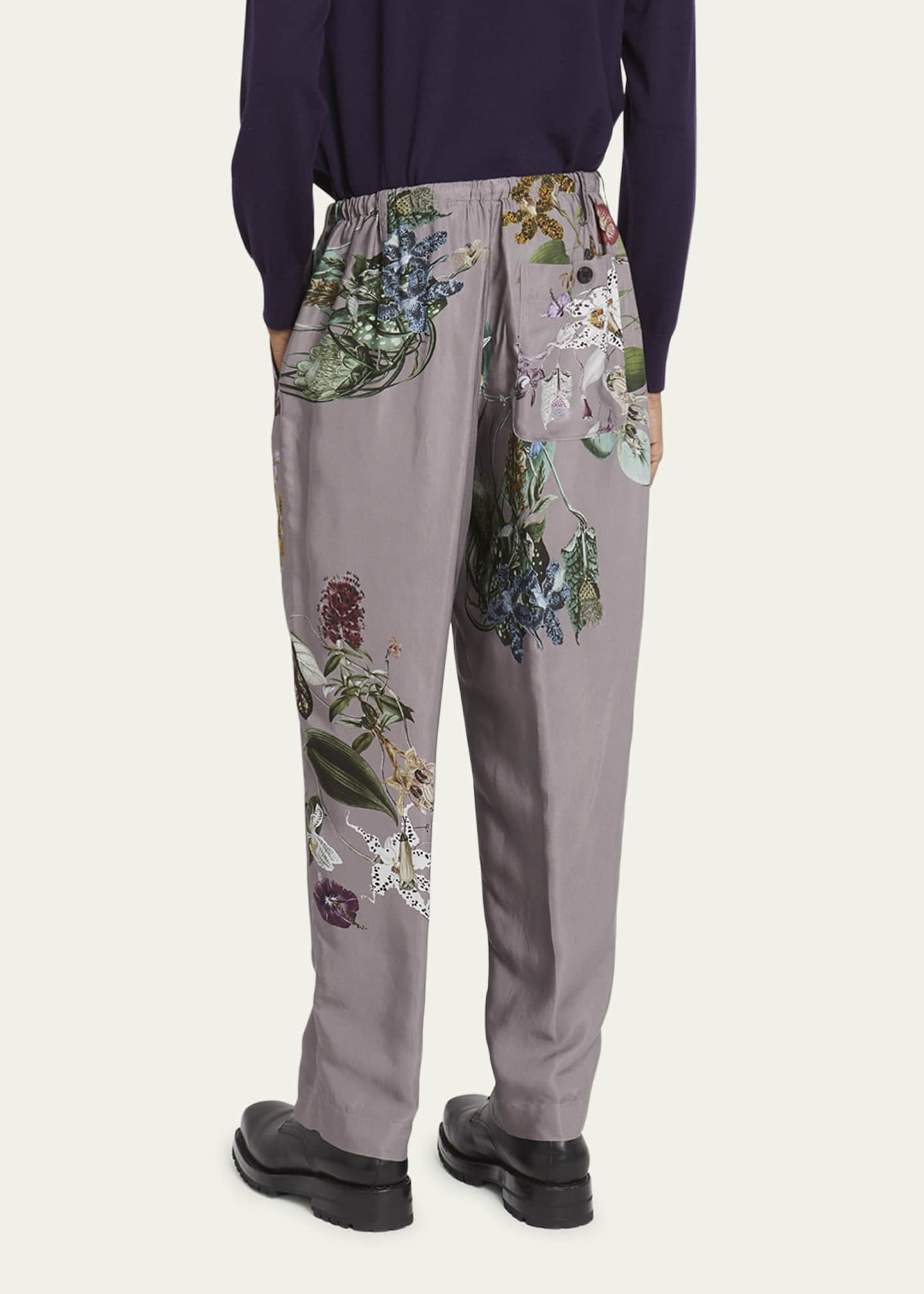 Dries Van Noten Men's Penny Botanical-Print Pants - Bergdorf Goodman