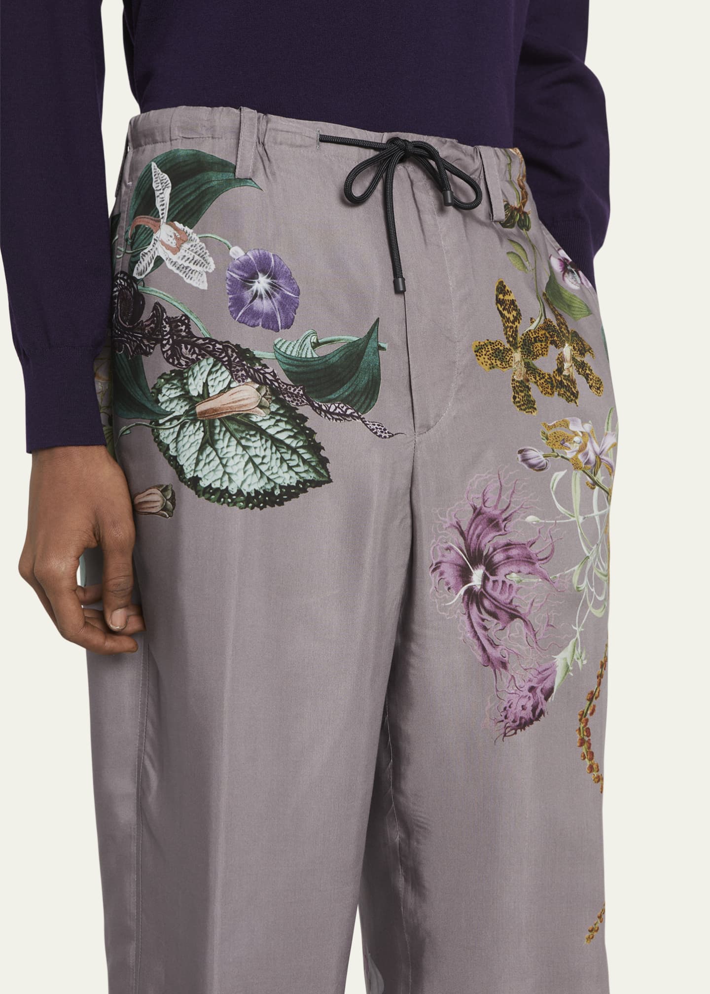 Dries Van Noten Men's Penny Botanical-Print Pants - Bergdorf Goodman