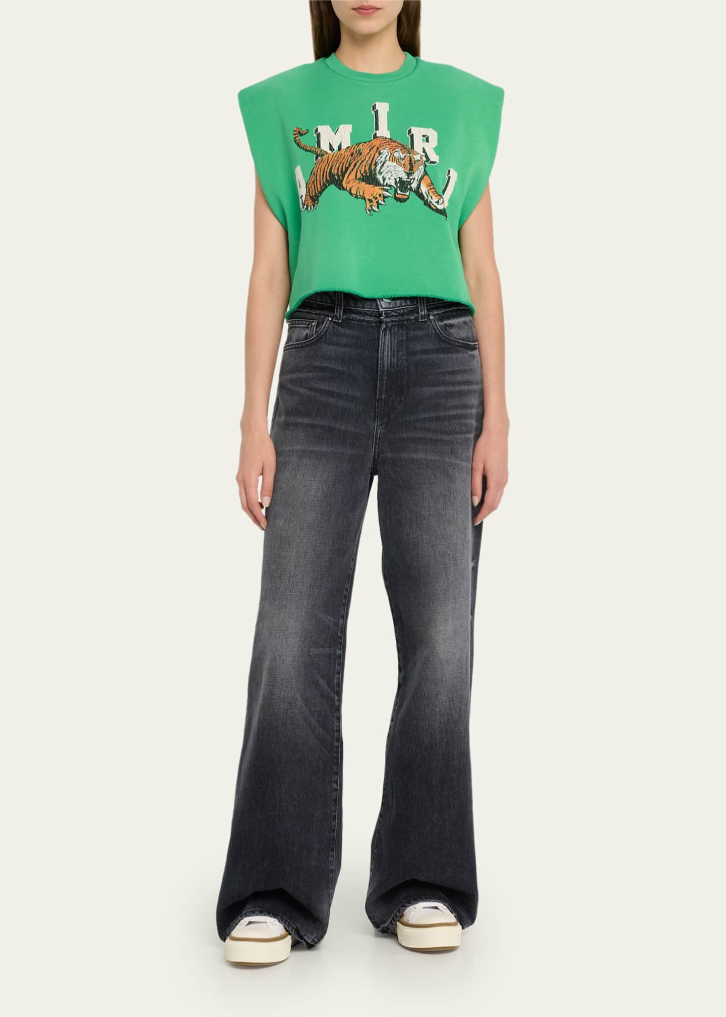 Amiri Cropped Tiger Tee - Bergdorf Goodman
