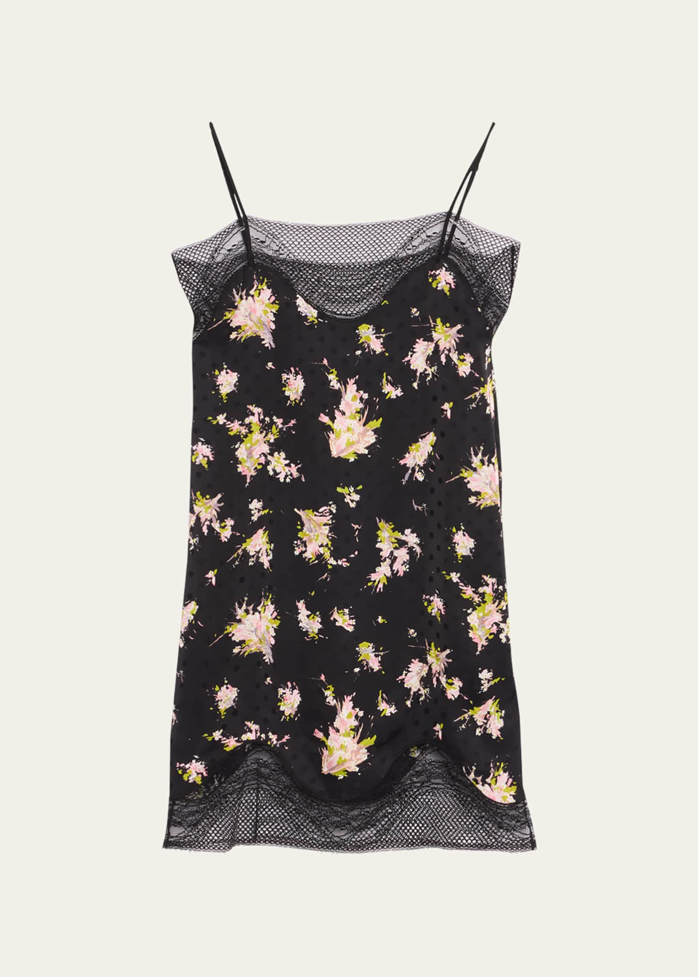 Burberry Brigitta Floral Printed Mini Dress With Mesh Detail Bergdorf