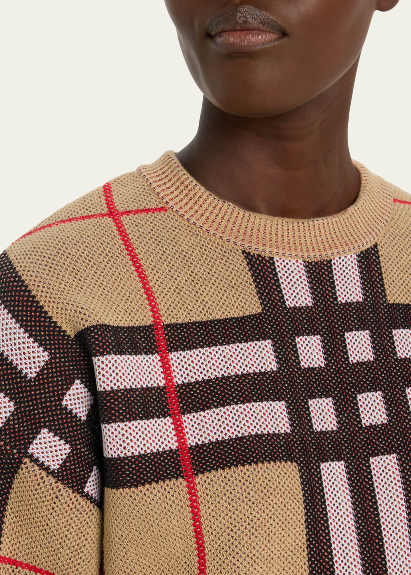 Burberry Harrietta Check Knit Sweater - Bergdorf Goodman