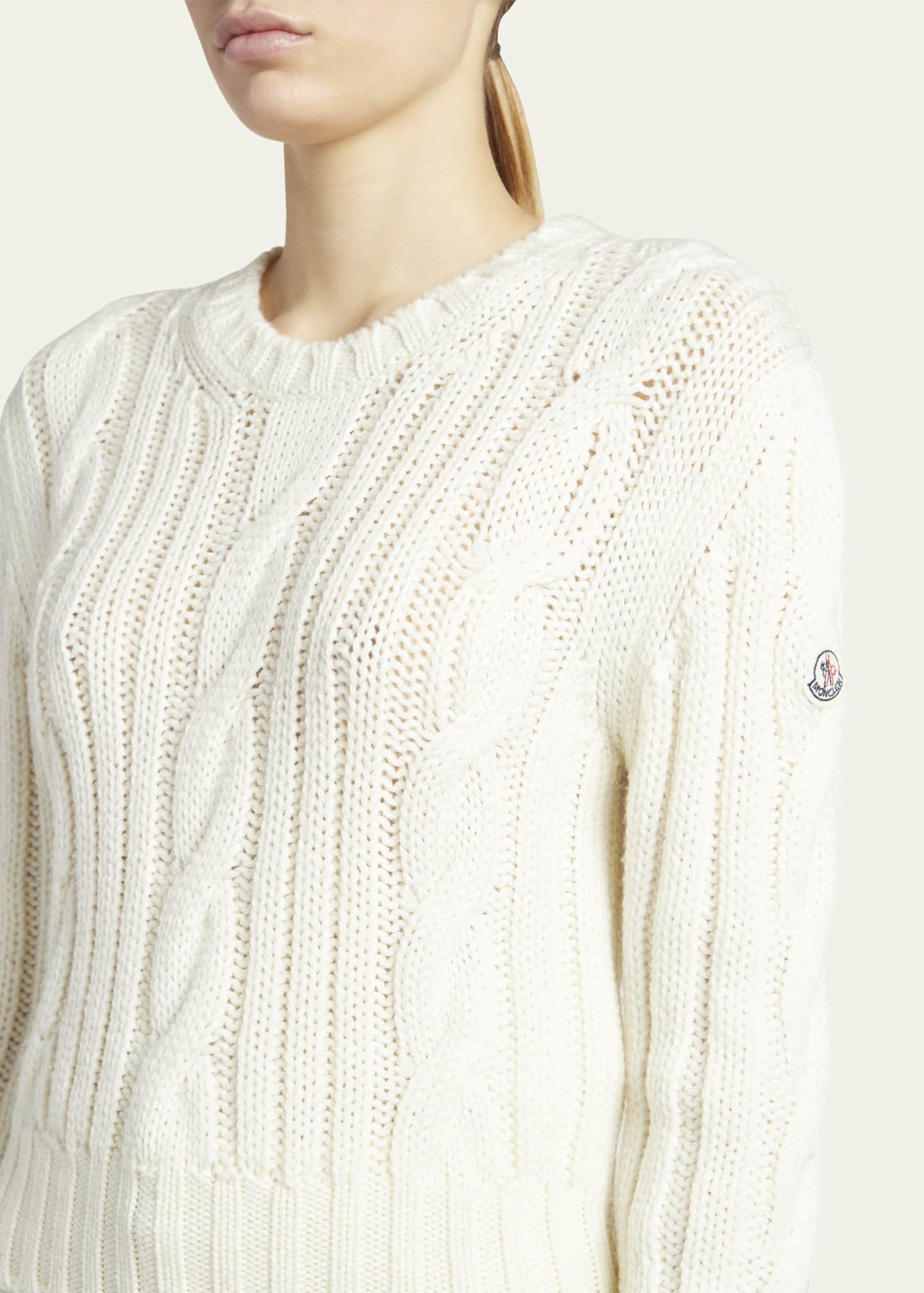 Moncler Wool Cable-Knit Sweater - Bergdorf Goodman