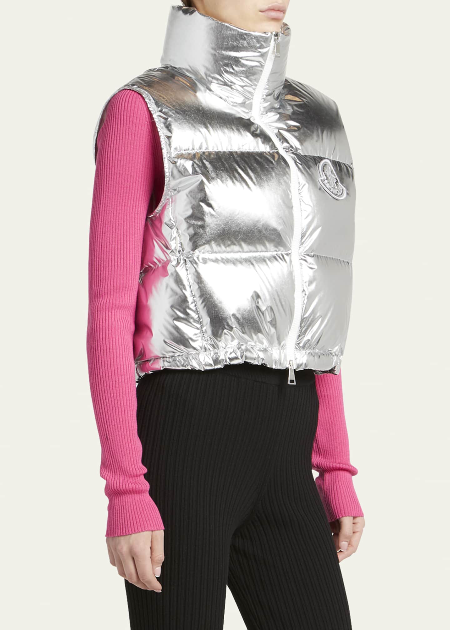 Moncler Blavet Metallic Down Puffer Vest - Bergdorf Goodman