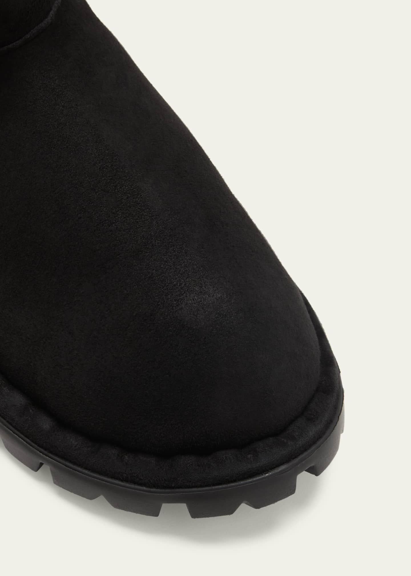 Prada Blow Suede Shearling Cozy Booties - Bergdorf Goodman