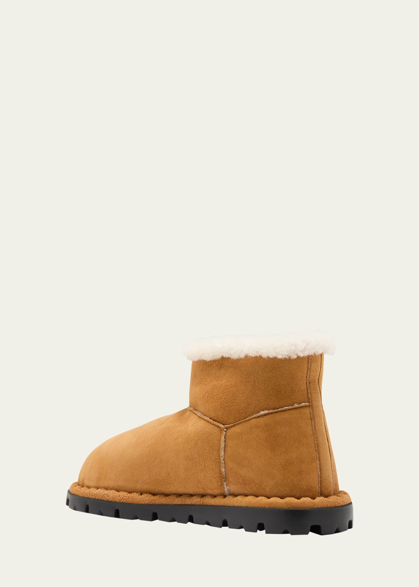 Prada Blow Suede Shearling Cozy Booties - Bergdorf Goodman